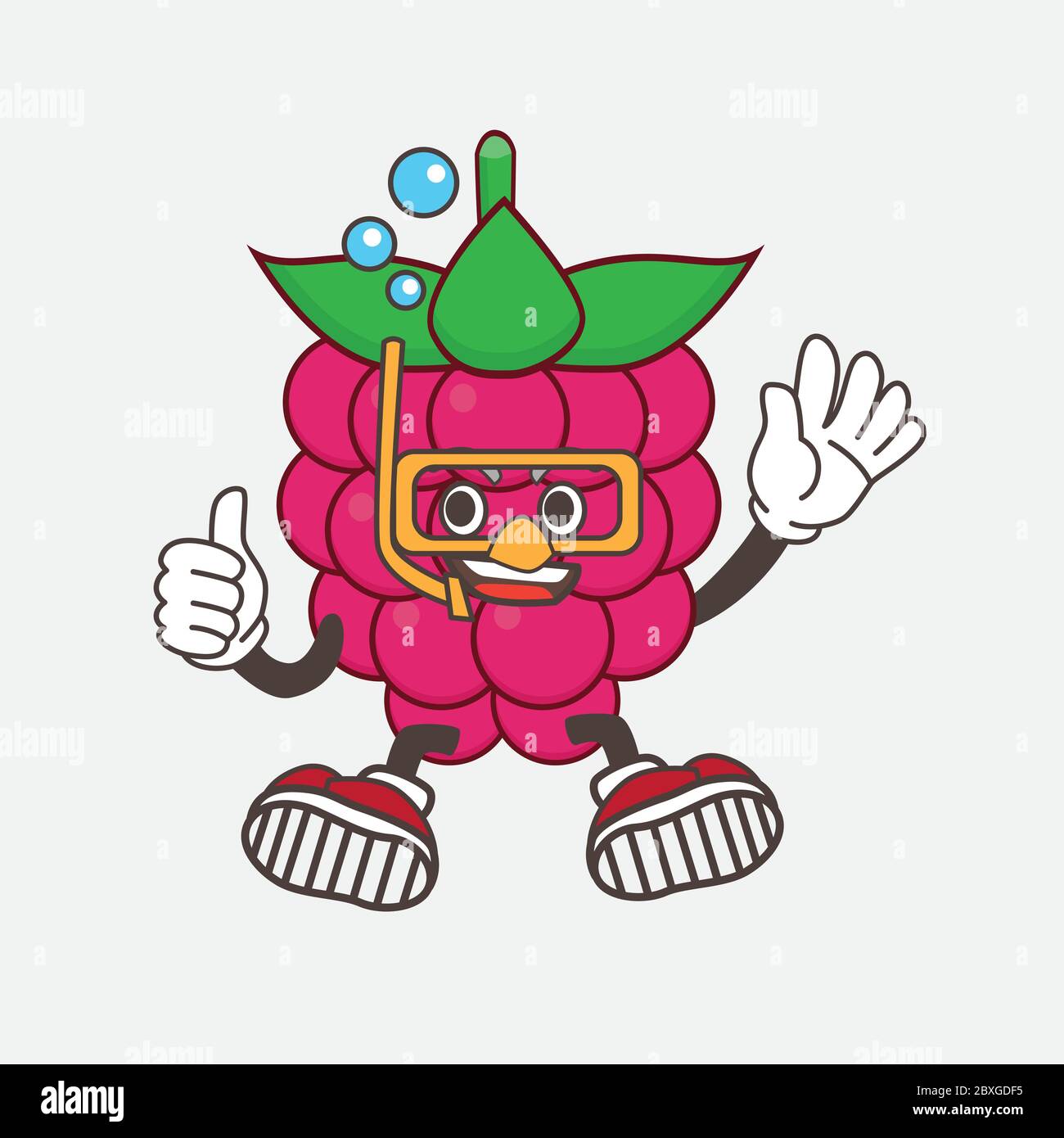 An illustration of Raspberry Fruit cartoon mascot character wearing ...