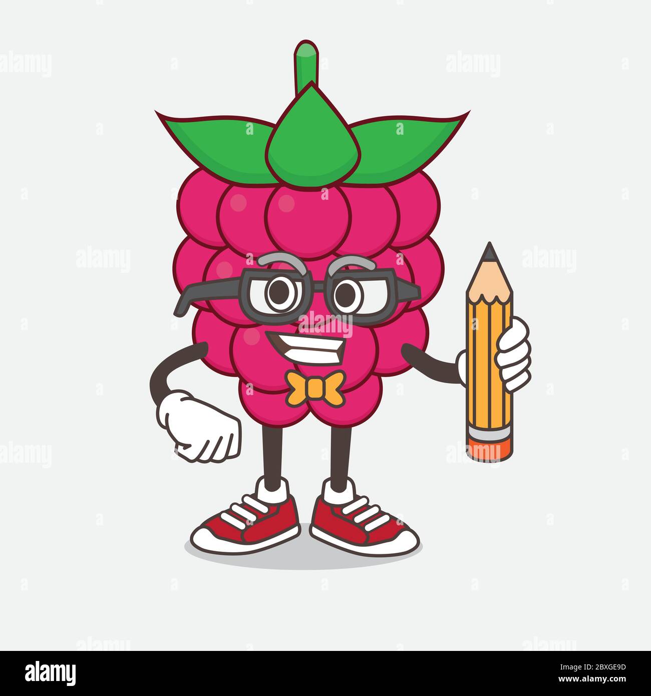 An illustration of Raspberry Fruit cartoon mascot character holding ...