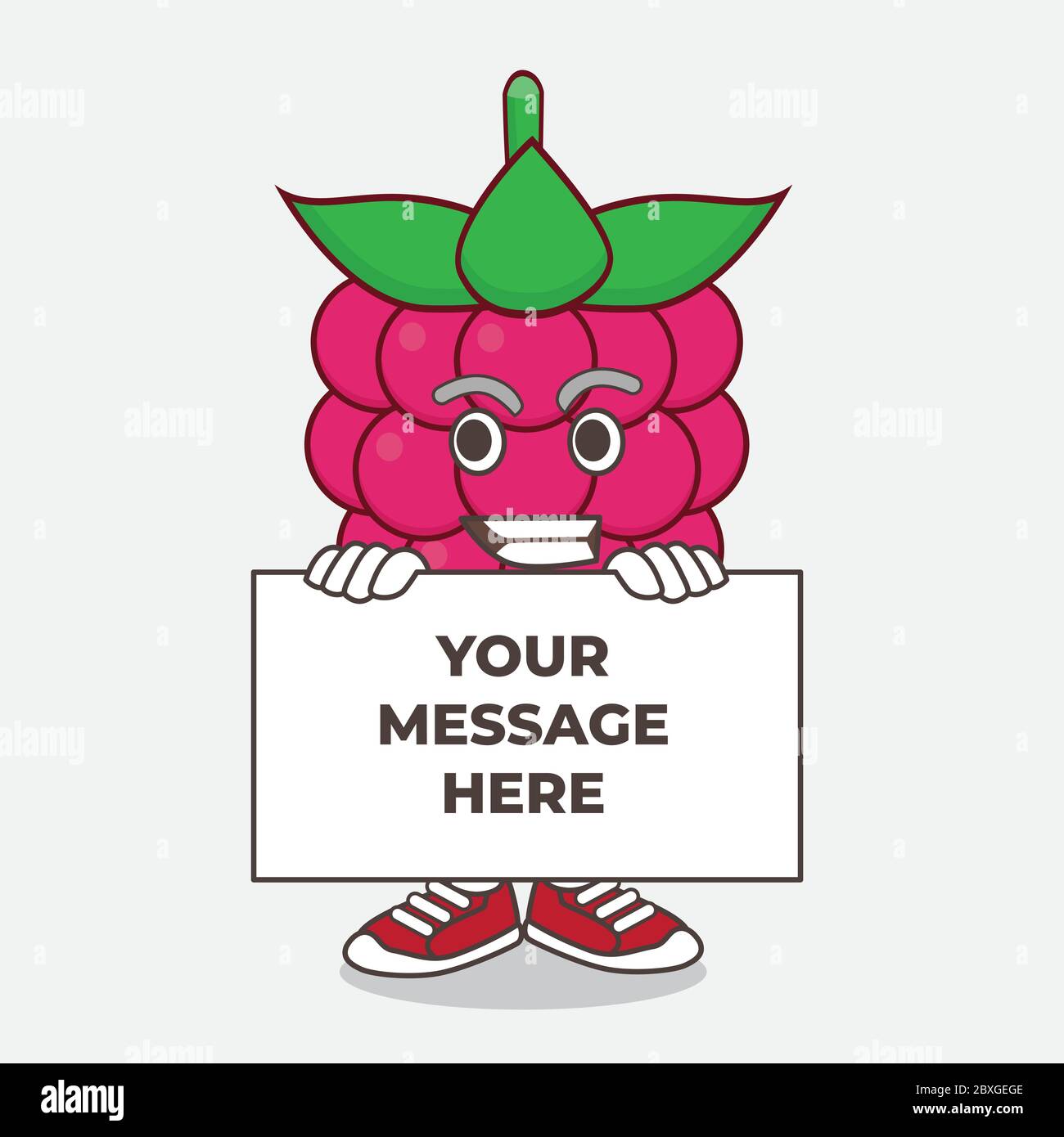 An illustration of Raspberry Fruit cartoon mascot character with funny ...
