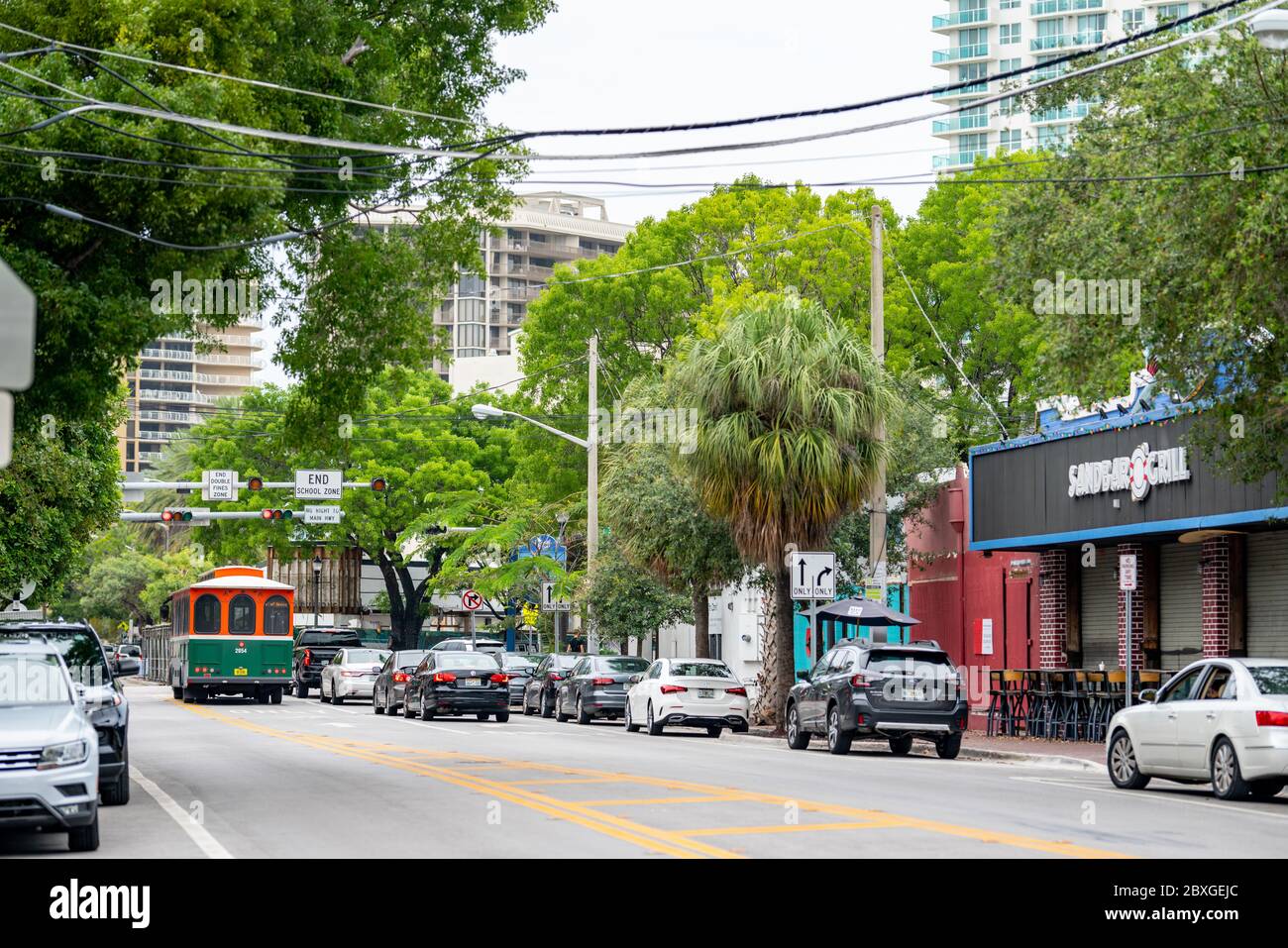 Grand Avenue Coconut Grove Miami FL Stock Photo - Alamy