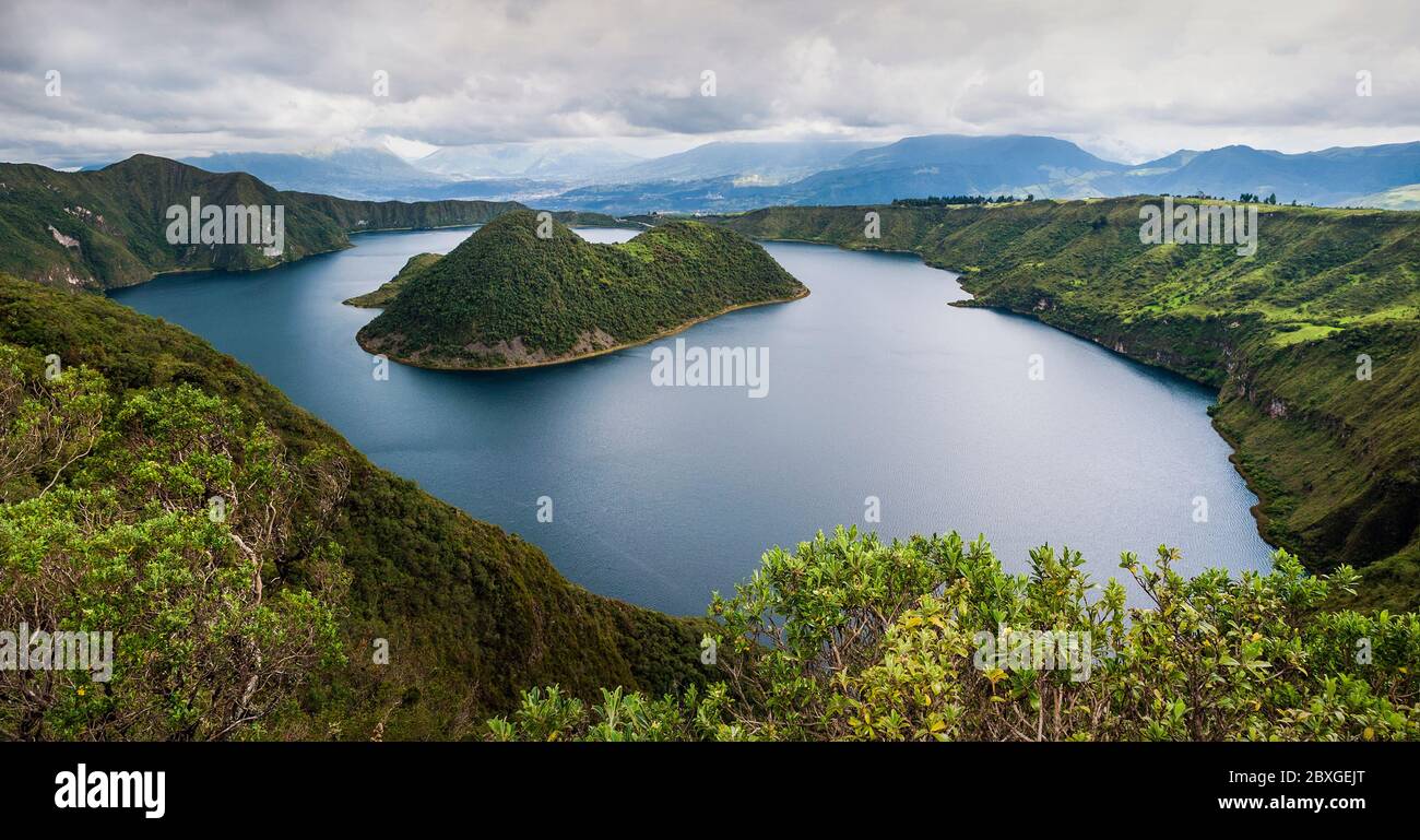 Cuicocha Lake near Otavalo, Imbabura Province, Western Andes, Ecuador ...