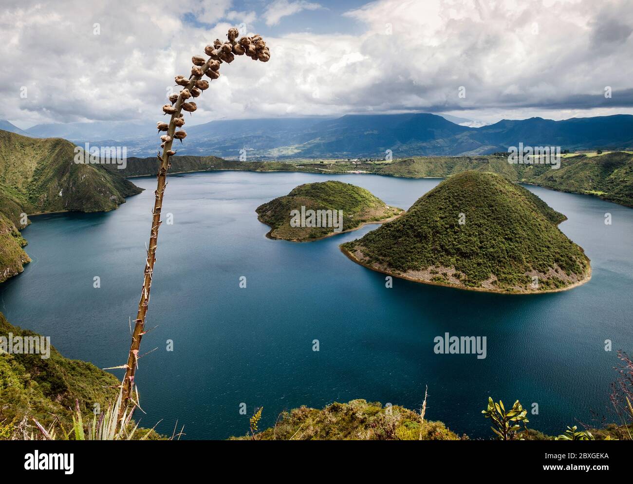Cuicocha Lake near Otavalo, Imbabura Province, Western Andes, Ecuador ...