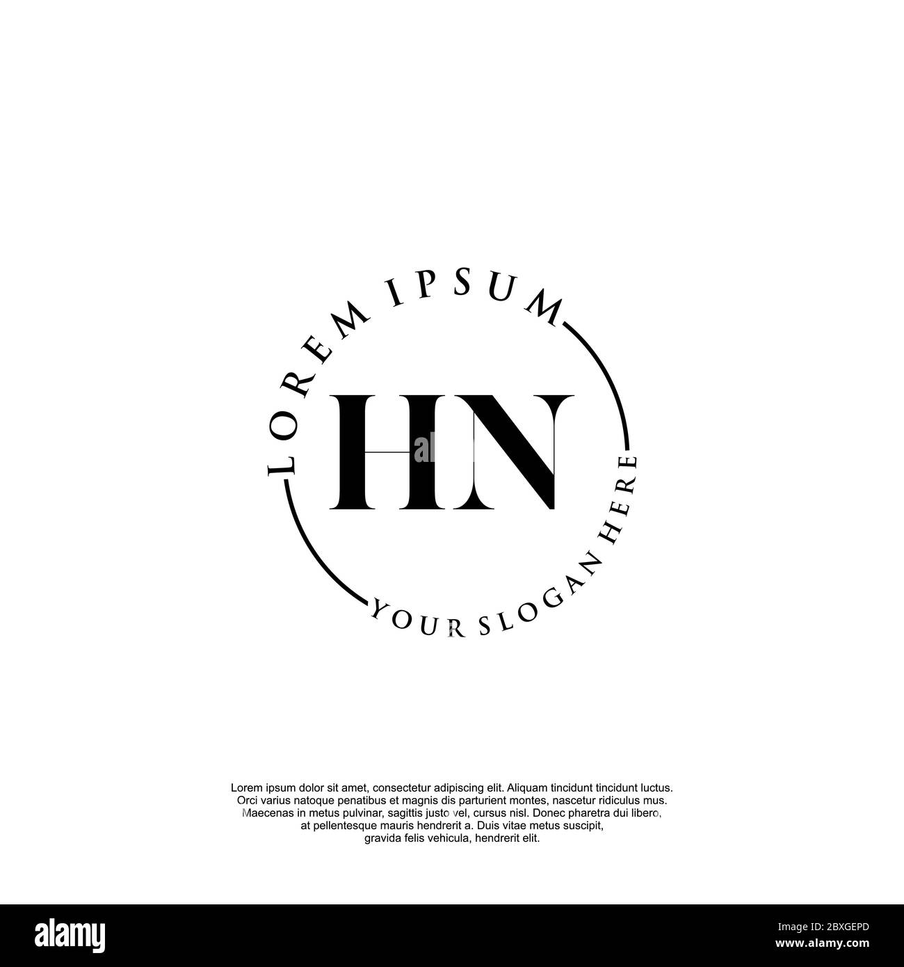 Hn initials logo hi-res stock photography and images - Alamy