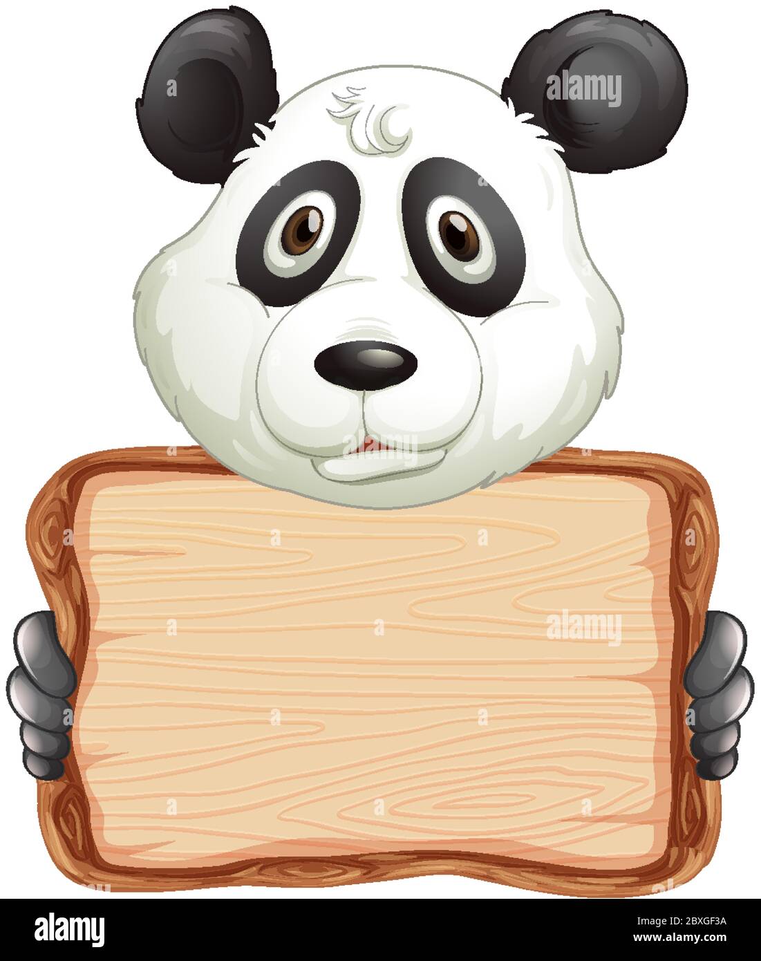 Board template with cute panda on white background illustration Stock ...