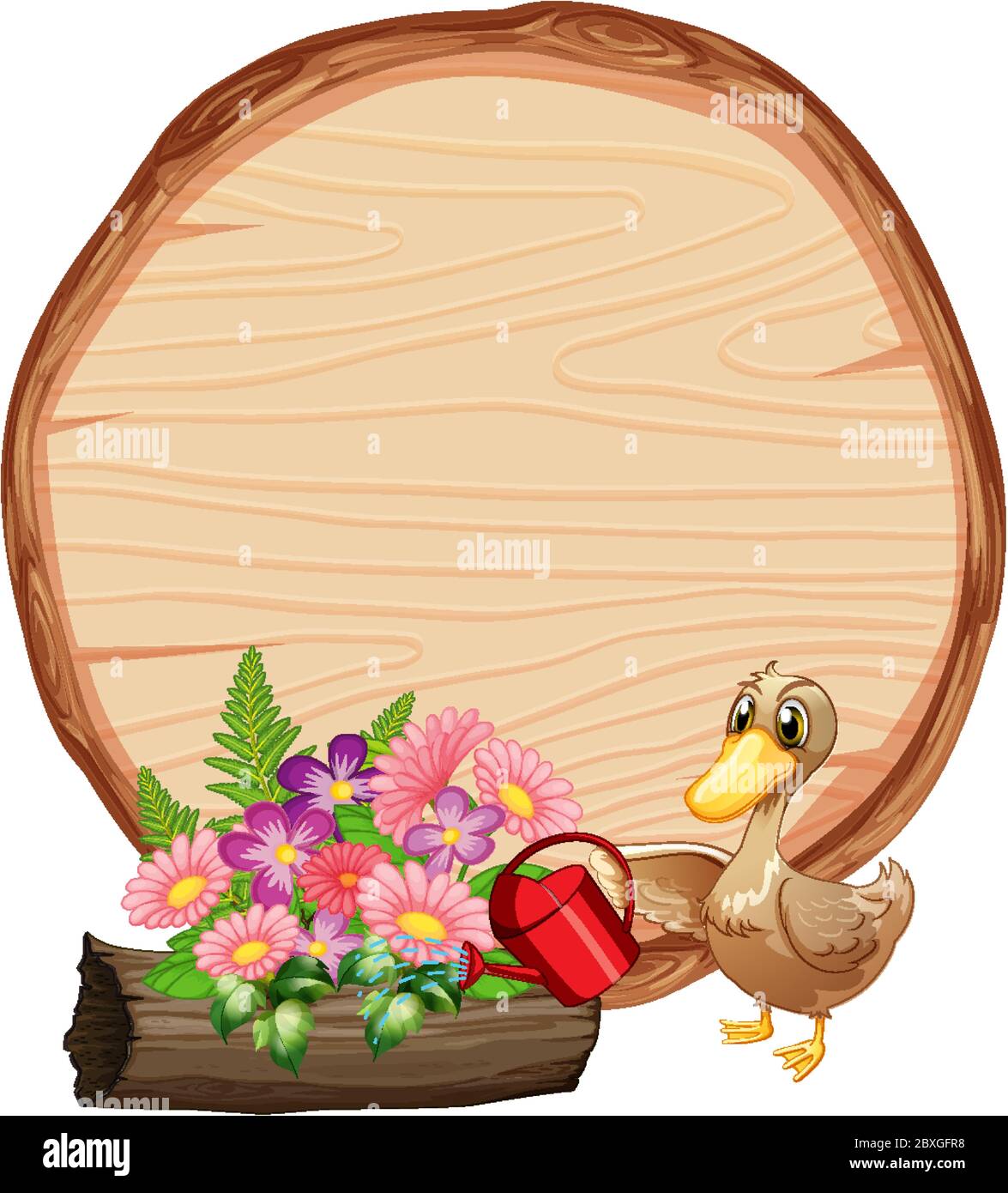 Sign template with animals in garden background illustration Stock ...