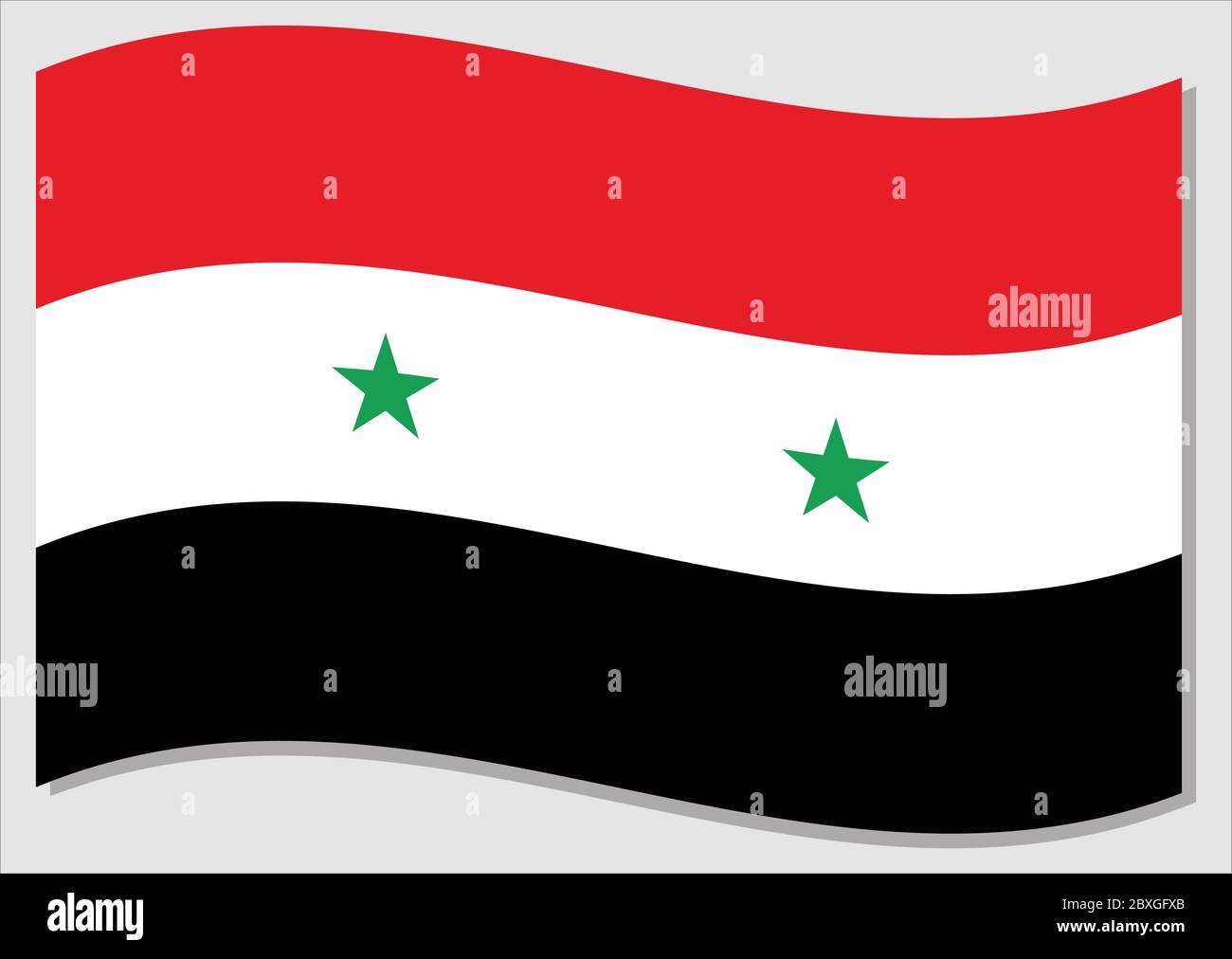 Waving flag of Syria vector graphic. Waving Syrian flag illustration ...