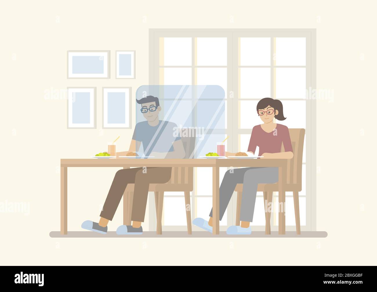 Woman having food table Stock Vector Images - Alamy
