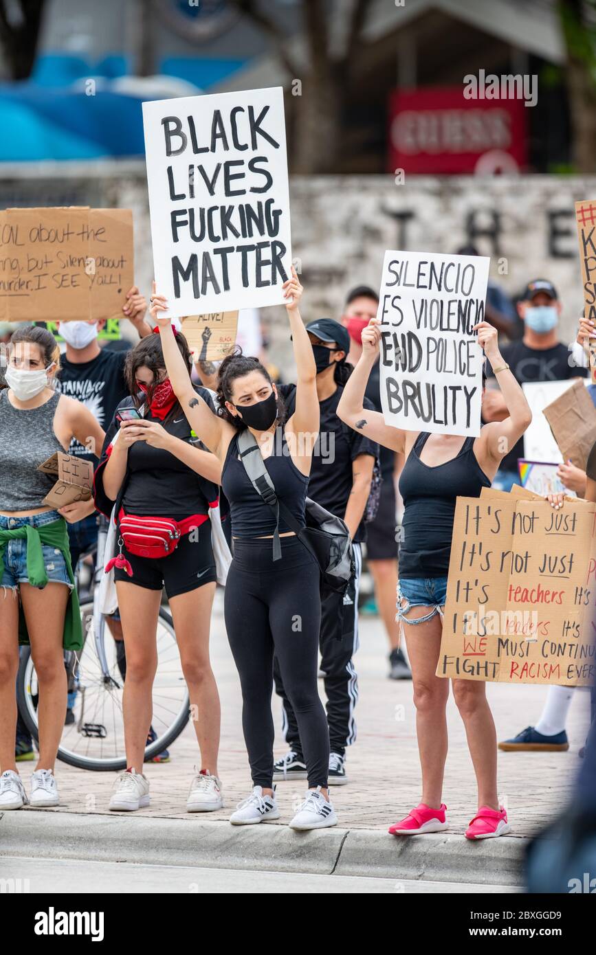 BLM Black Lives Matter protests Downtown Miami Stock Photo - Alamy