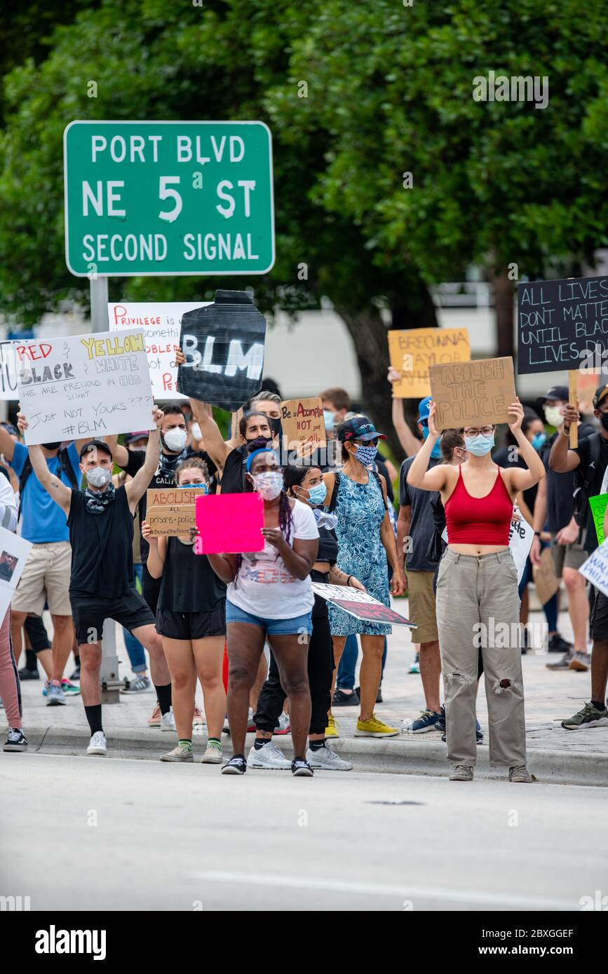BLM Black Lives Matter protests Downtown Miami Stock Photo - Alamy
