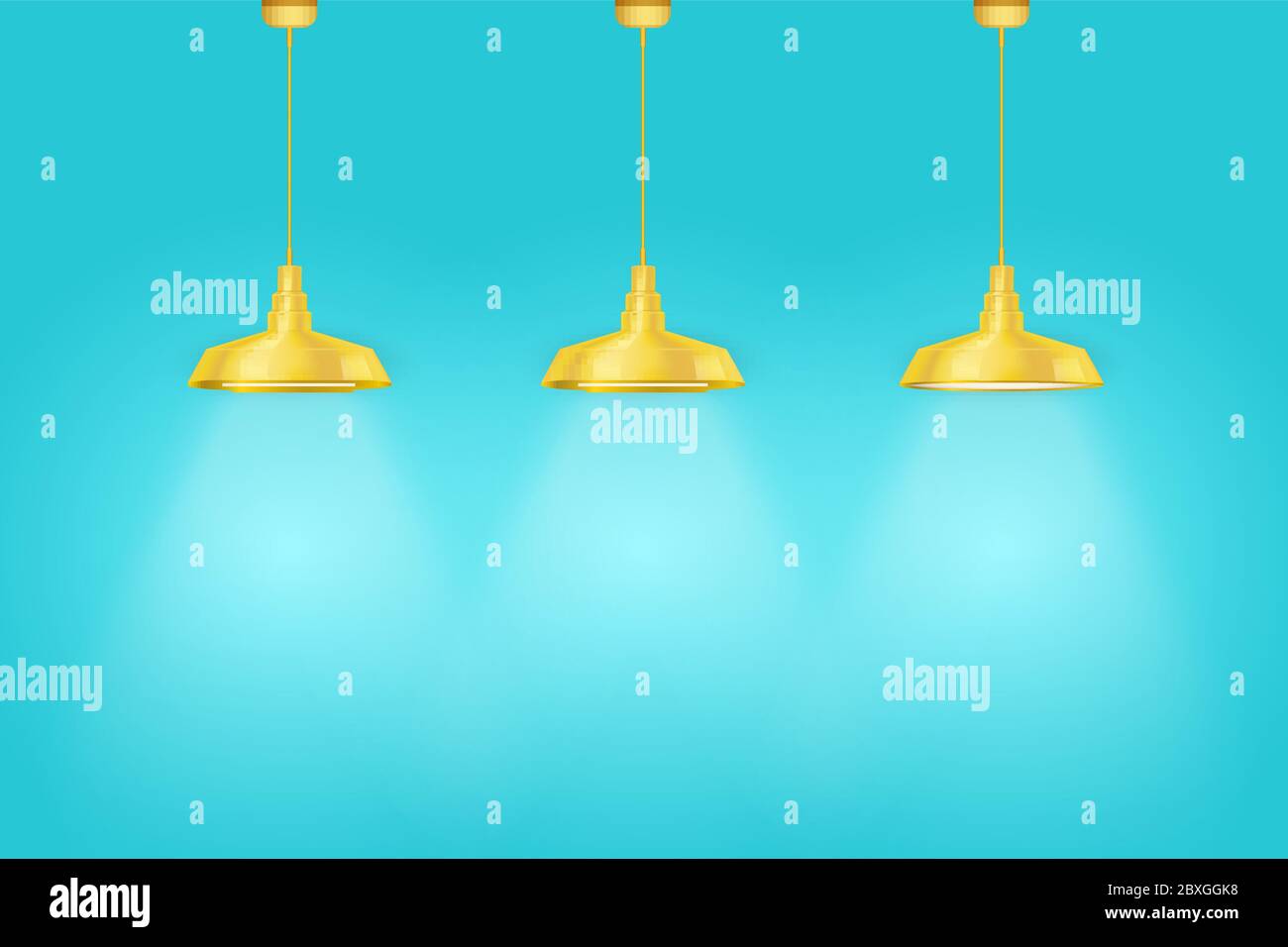 Blue wall interior with yellow vintage lamps Stock Vector Image & Art ...