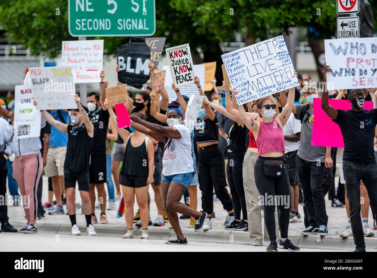 BLM Black Lives Matter protests Downtown Miami Stock Photo - Alamy