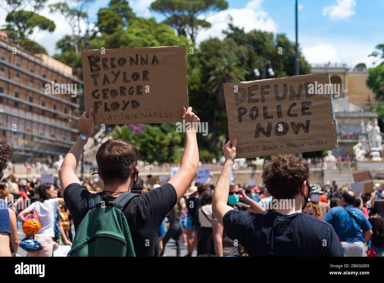 Rome, Italy. 07th June, 2020. "I can't breathe" the anti-racist ...