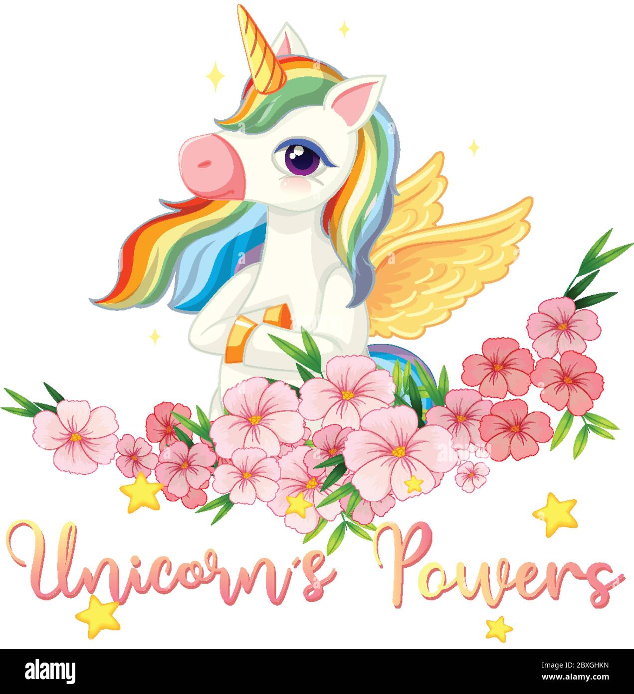 Unicorn power sign on white background illustration Stock Vector Image ...