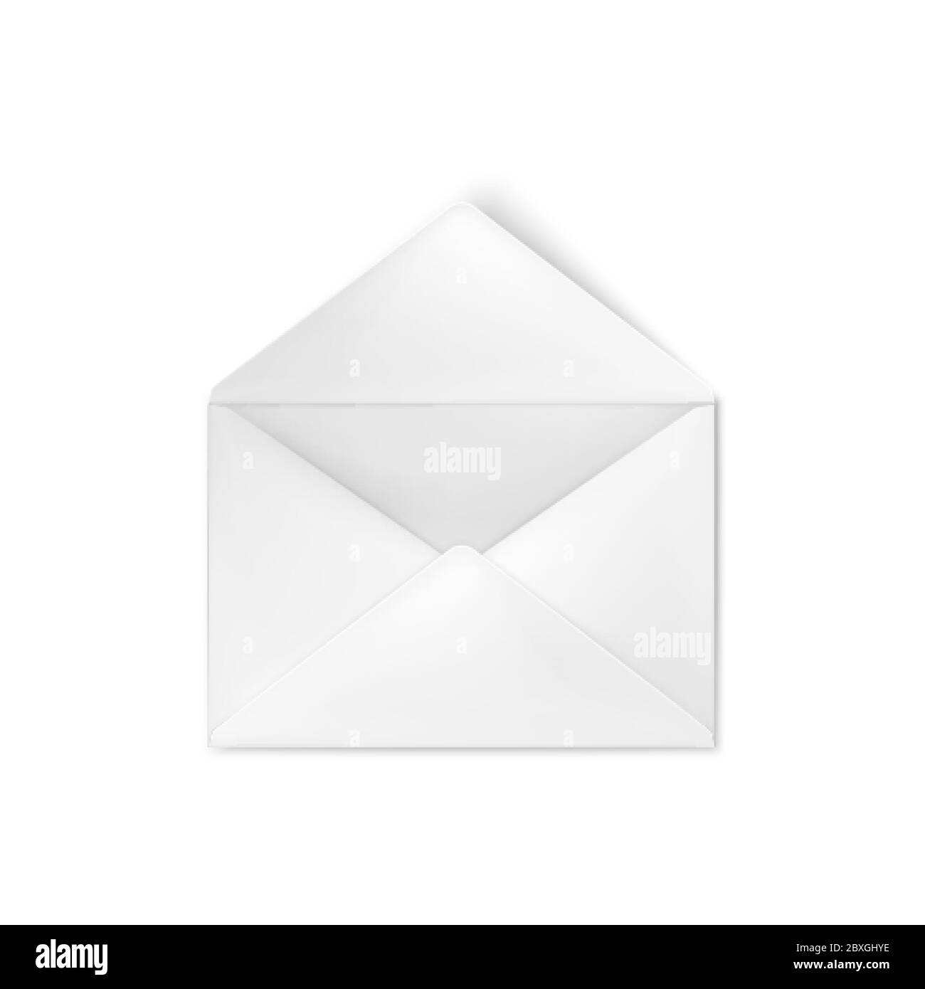 Realistic empty open white envelope. Vector illustration Stock Vector ...