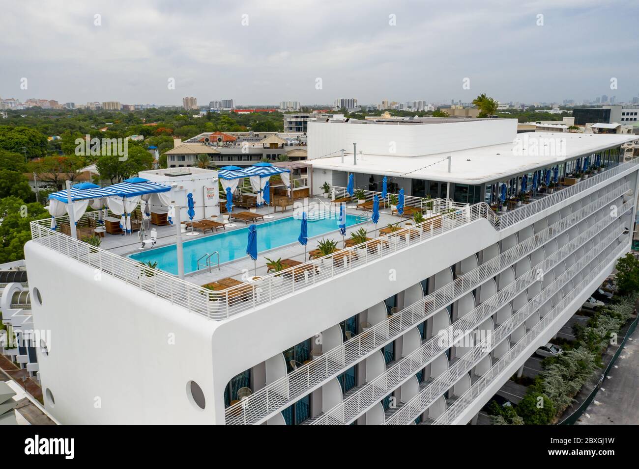 Mr C Coconut Grove Miami Hotel rooftop pool Stock Photo - Alamy