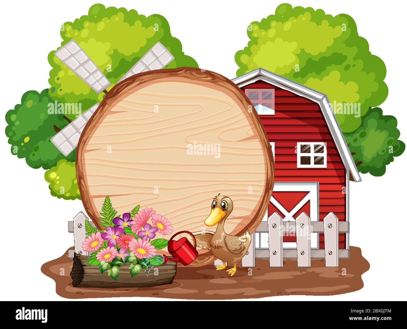 Farm theme background with farm animals illustration Stock Vector Image ...