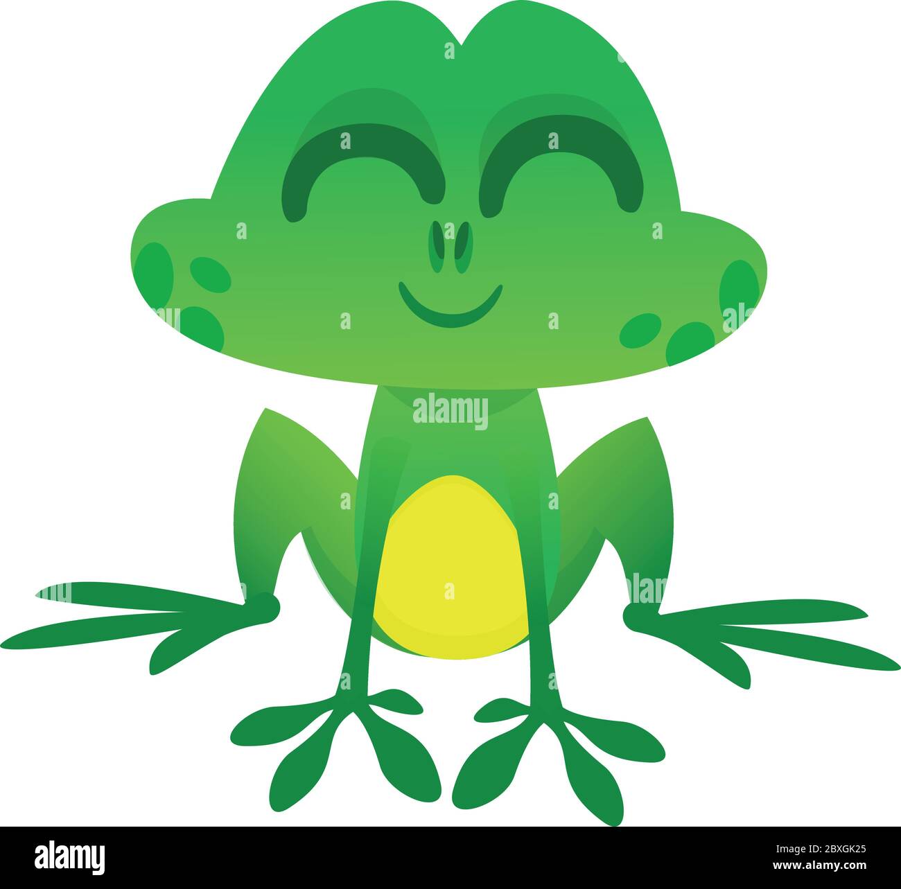 Funny cartoon style green frog character in cartoon style. Vector ...