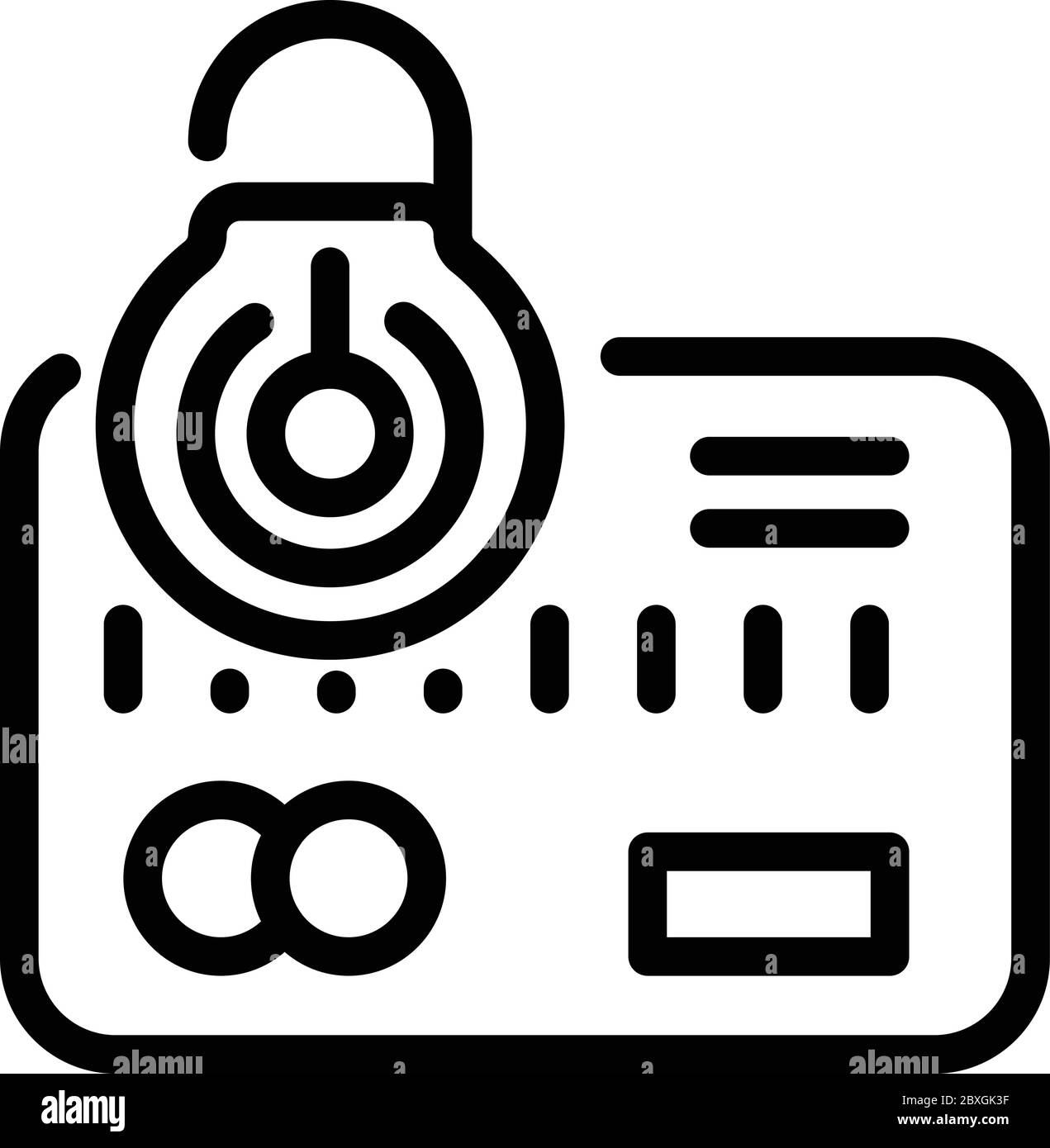 Unlock credit card icon, outline style Stock Vector Image & Art - Alamy