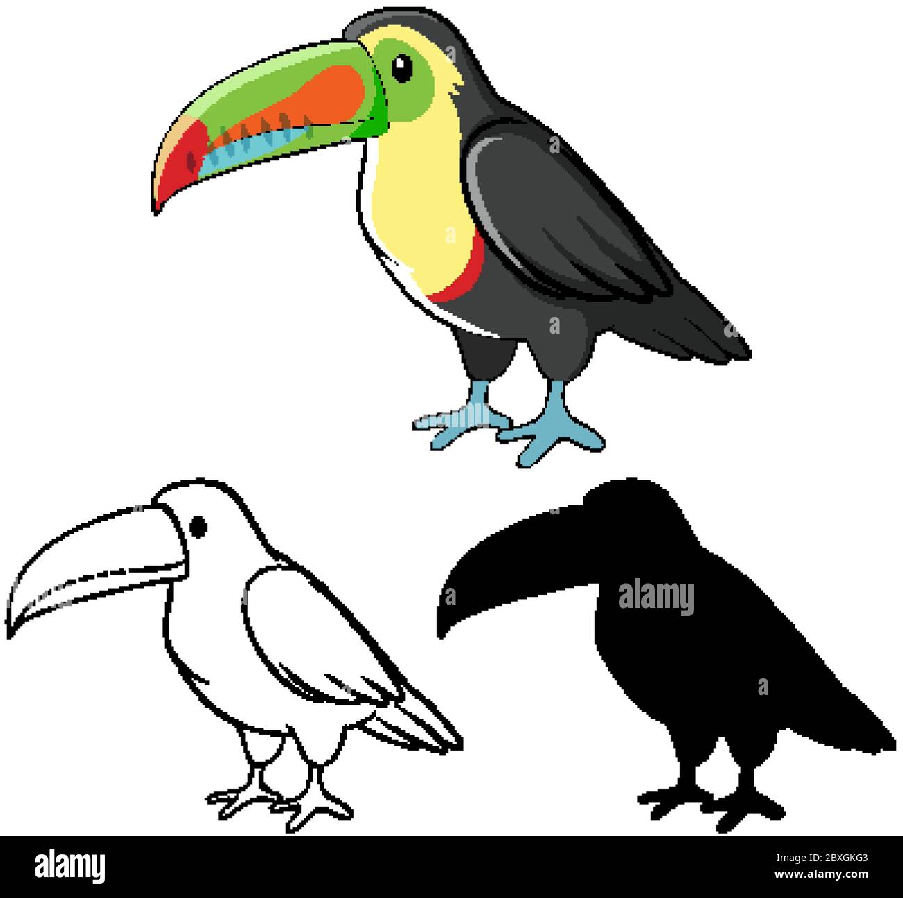 Set of toucan cartoon illustration Stock Vector Image & Art - Alamy