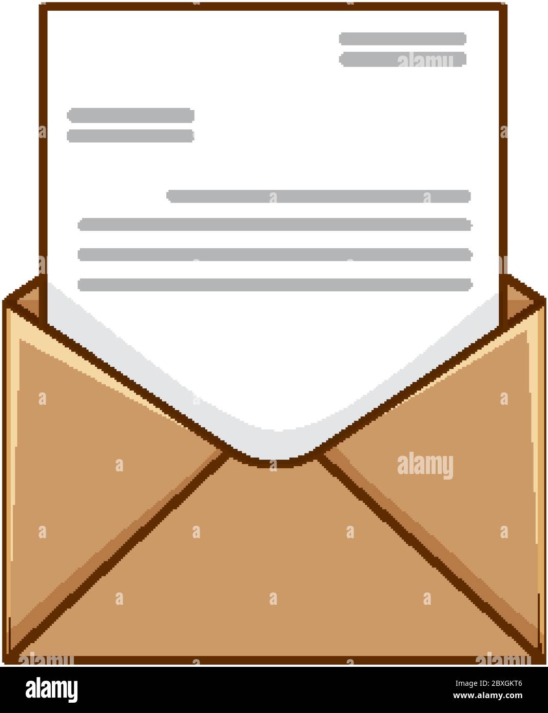 Brown envelope with business letter inside illustration Stock Vector ...