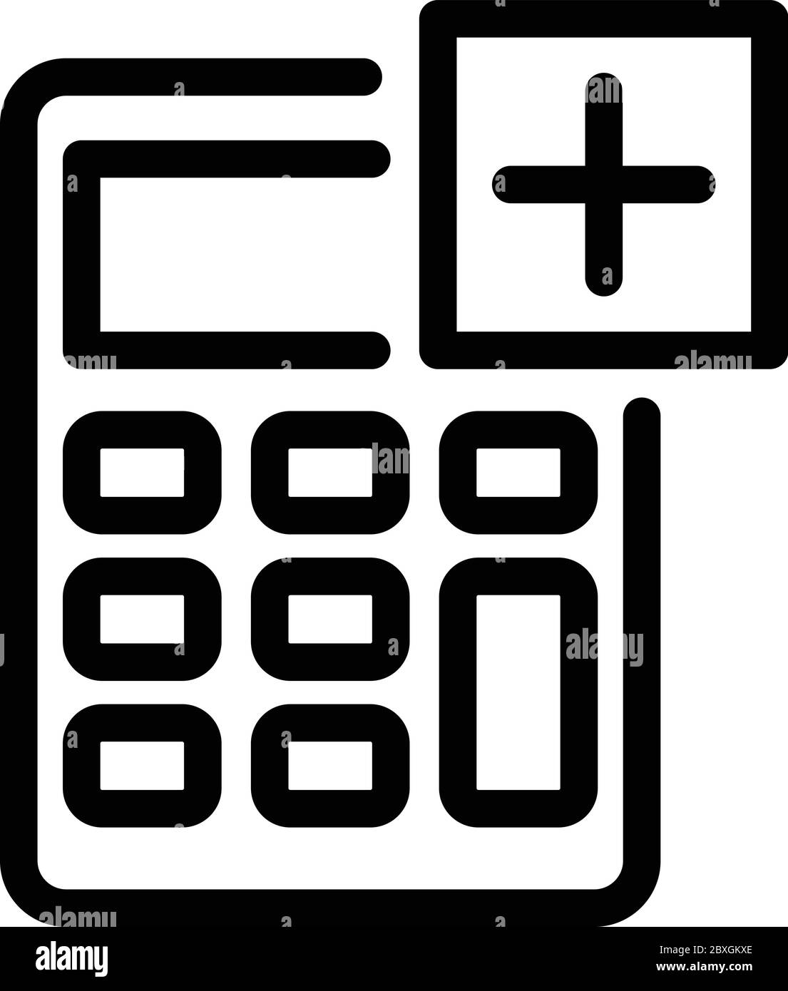 Sum calculator icon, outline style Stock Vector Image & Art - Alamy