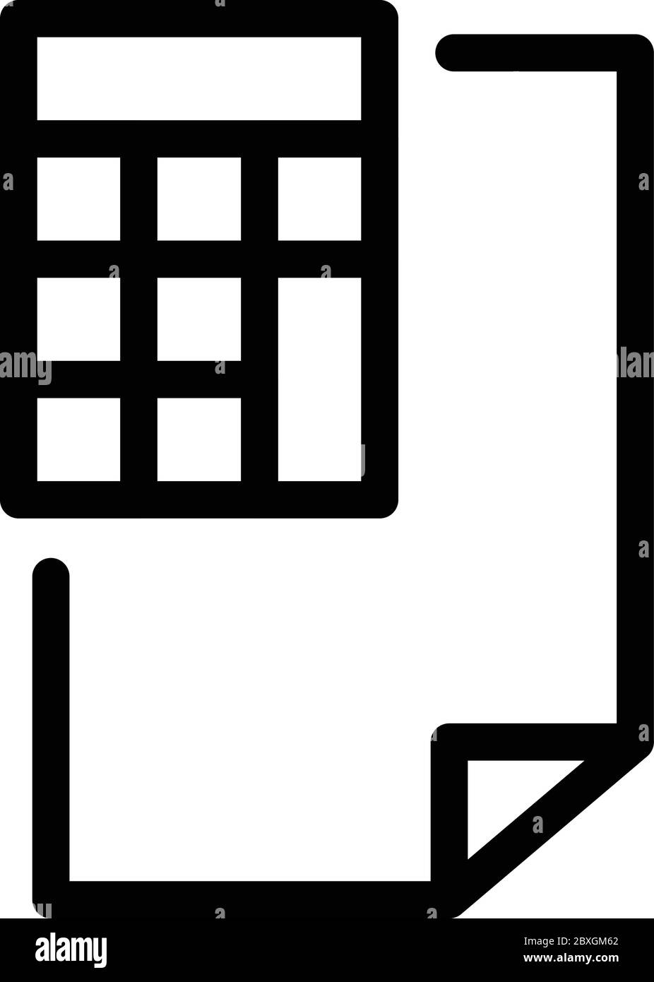 Paper sheet calculator icon, outline style Stock Vector Image & Art - Alamy