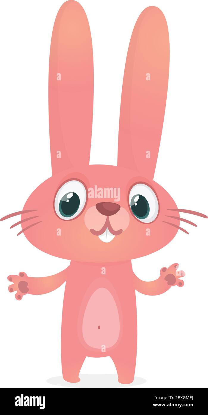Happy bunny cartoon. Easter vector illustration isolated on white ...