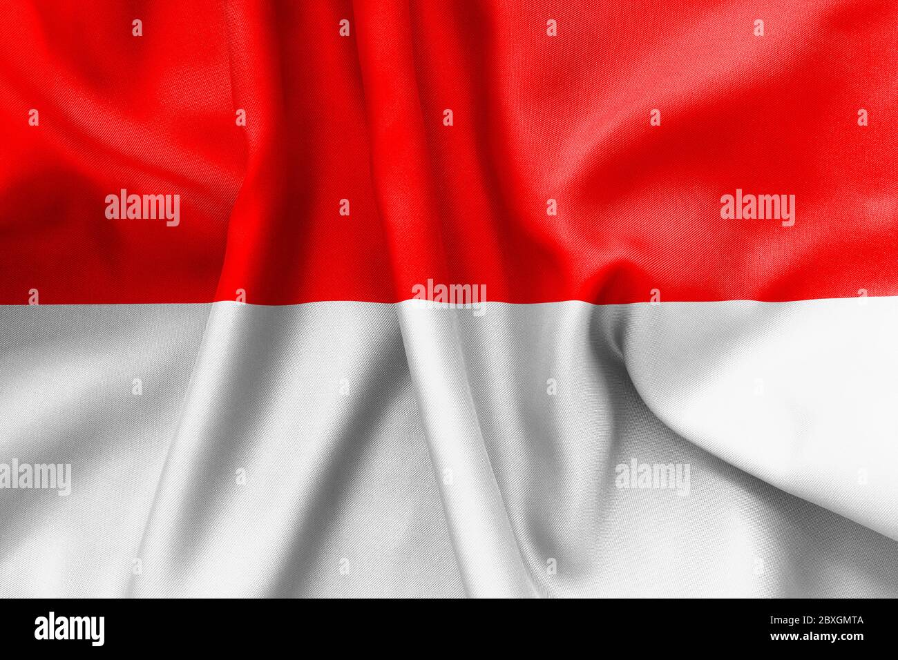 Indonesia flag texture creased and crumpled up with light and shadows ...