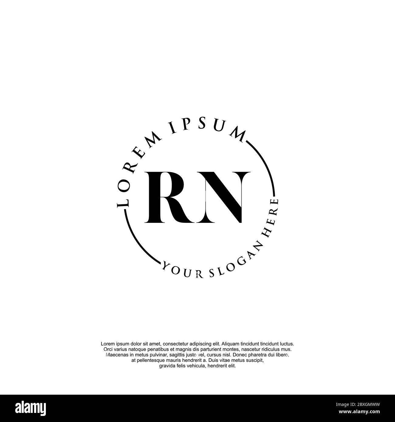 Rn initials logo hi-res stock photography and images - Alamy