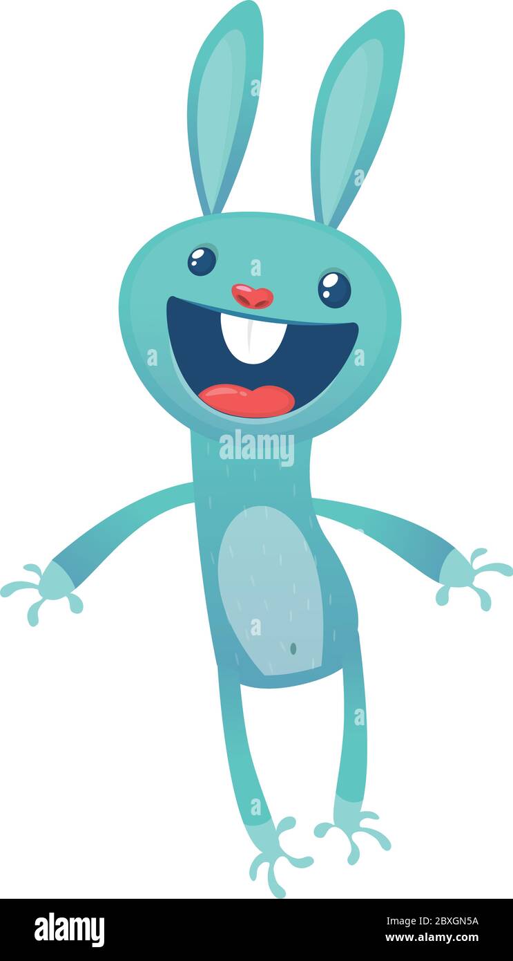 Happy bunny cartoon isolated on white background Stock Vector Image ...