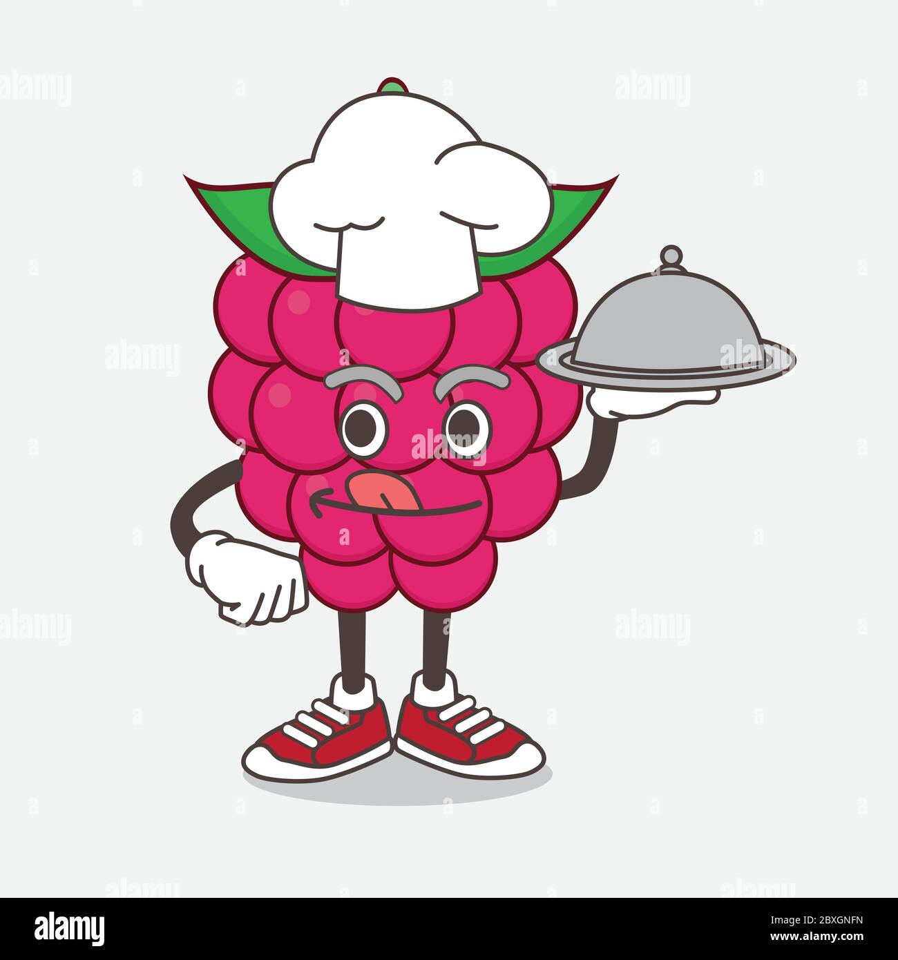 An illustration of Raspberry Fruit cartoon mascot character as a Chef ...