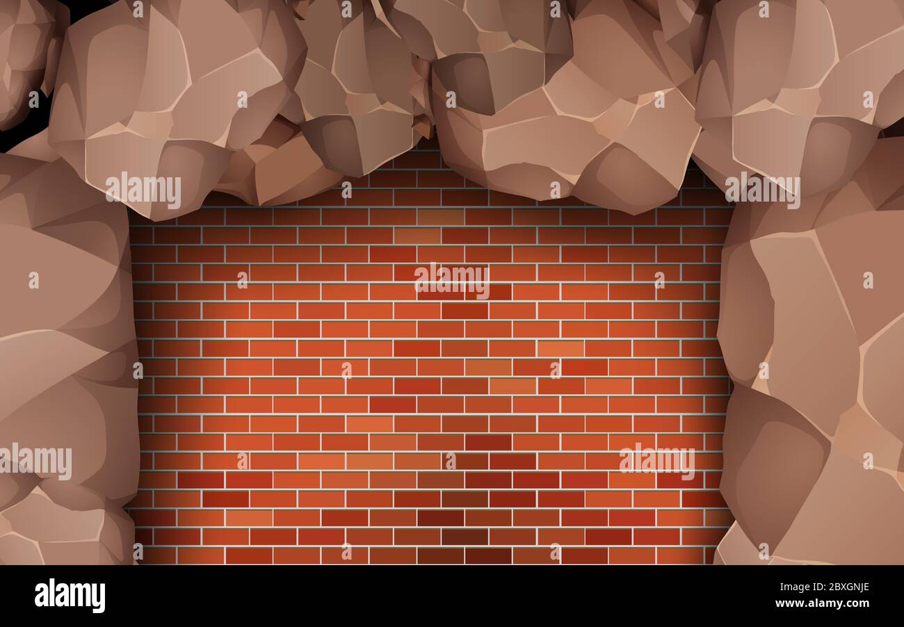 Stone wall timber floor Stock Vector Images - Alamy