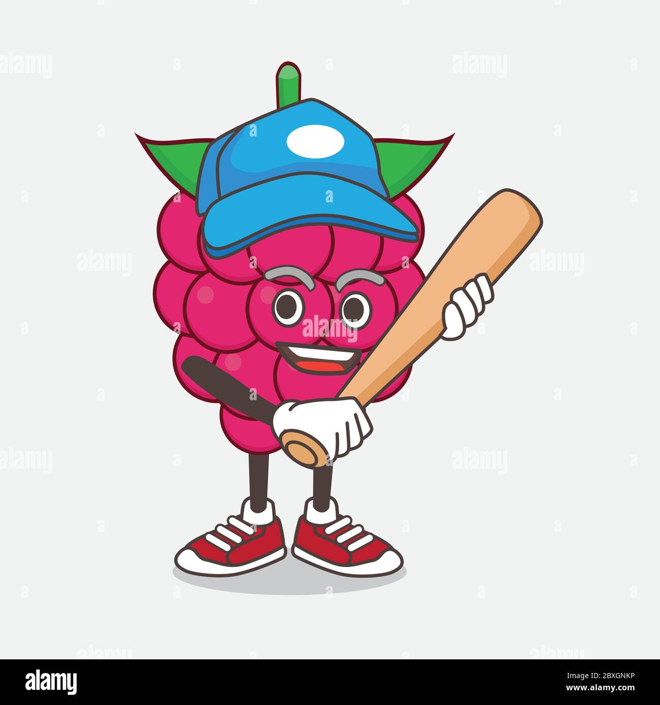 An illustration of Raspberry Fruit cartoon mascot character playing ...