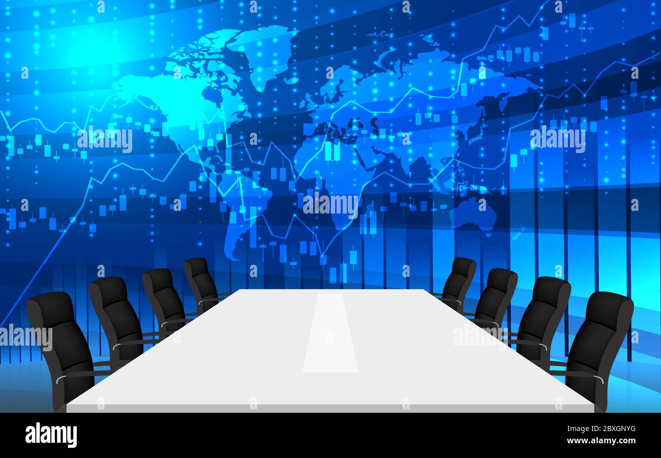 white table and chairs with lcd background in the meeting room Stock ...