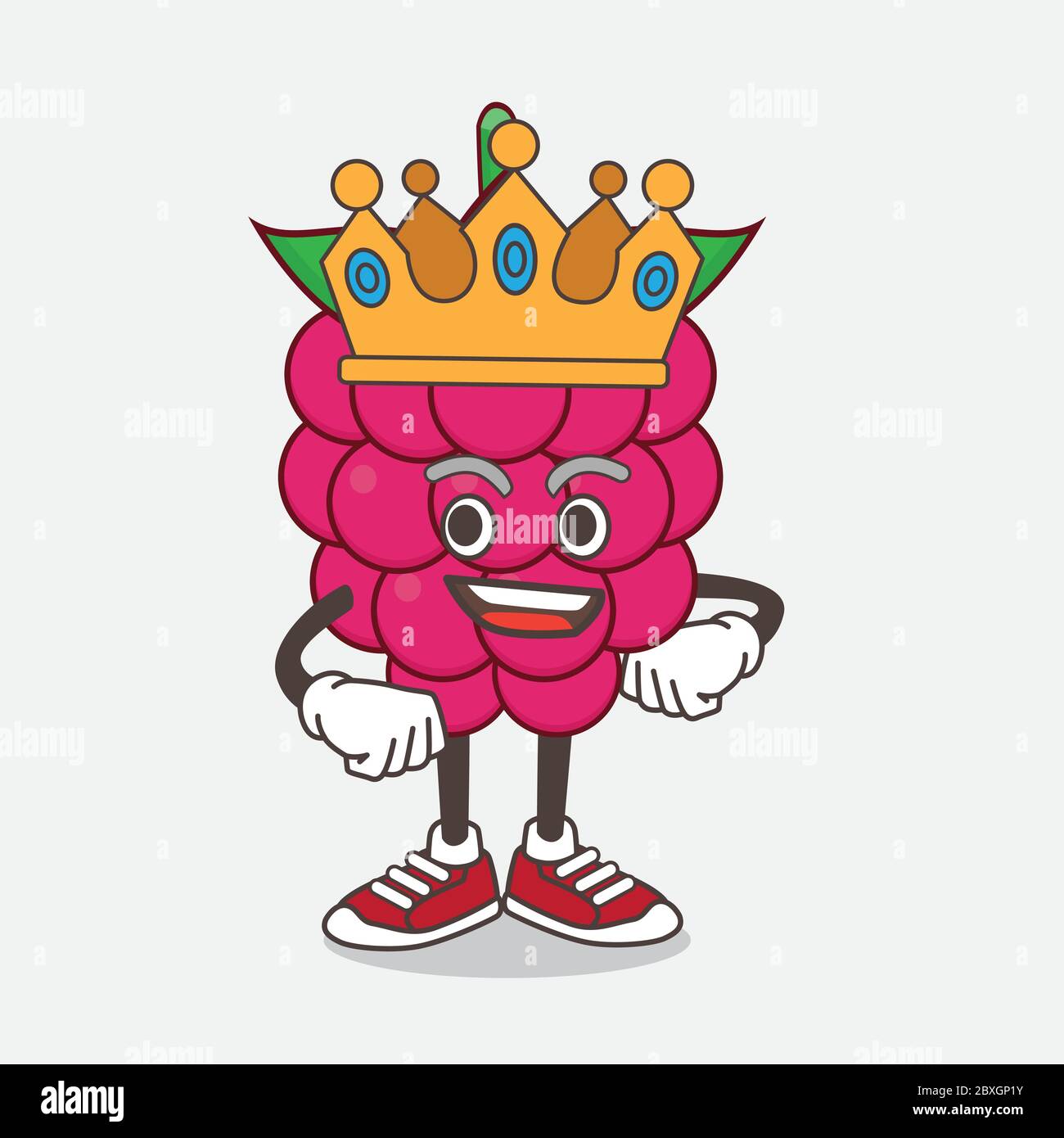 An illustration of Raspberry Fruit cartoon mascot character stylized of ...