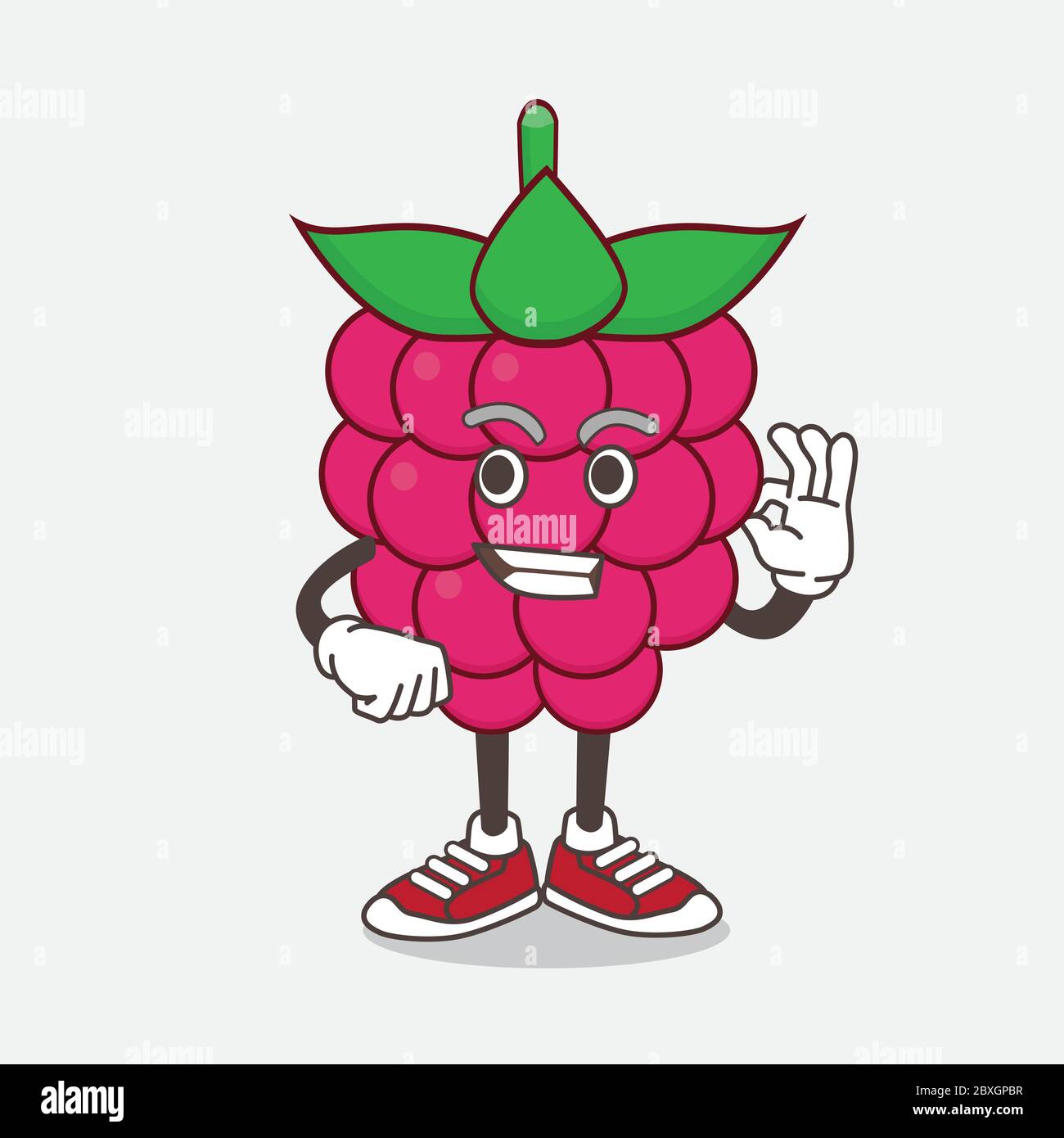 An illustration of Raspberry Fruit cartoon mascot character with ...