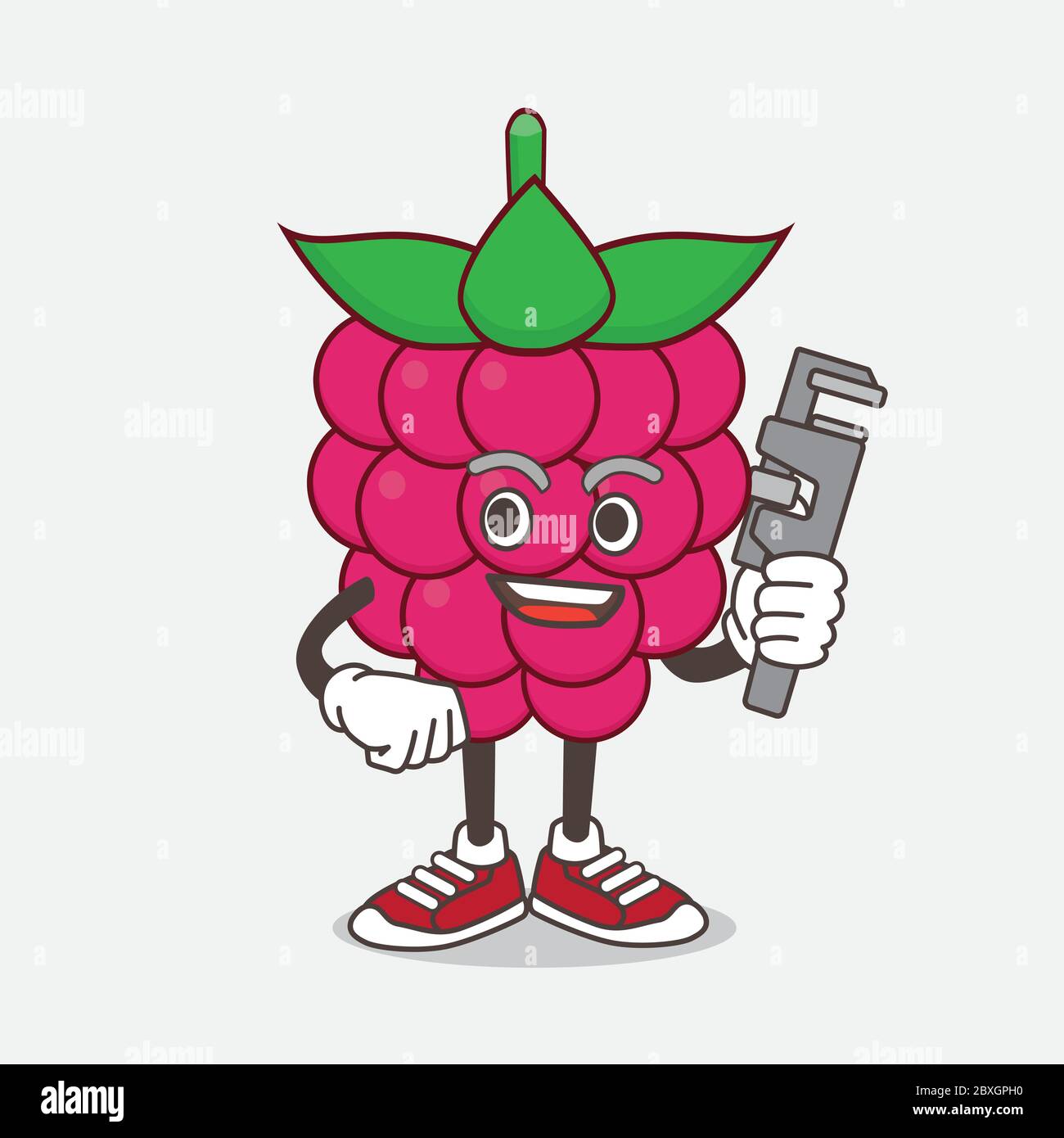 An illustration of Raspberry Fruit cartoon mascot character as happy ...