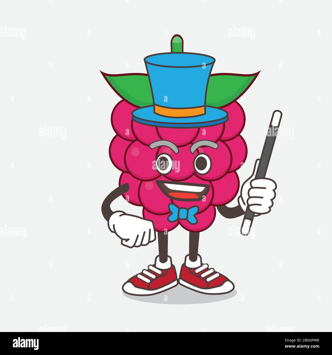 An illustration of Raspberry Fruit cartoon mascot character performance ...
