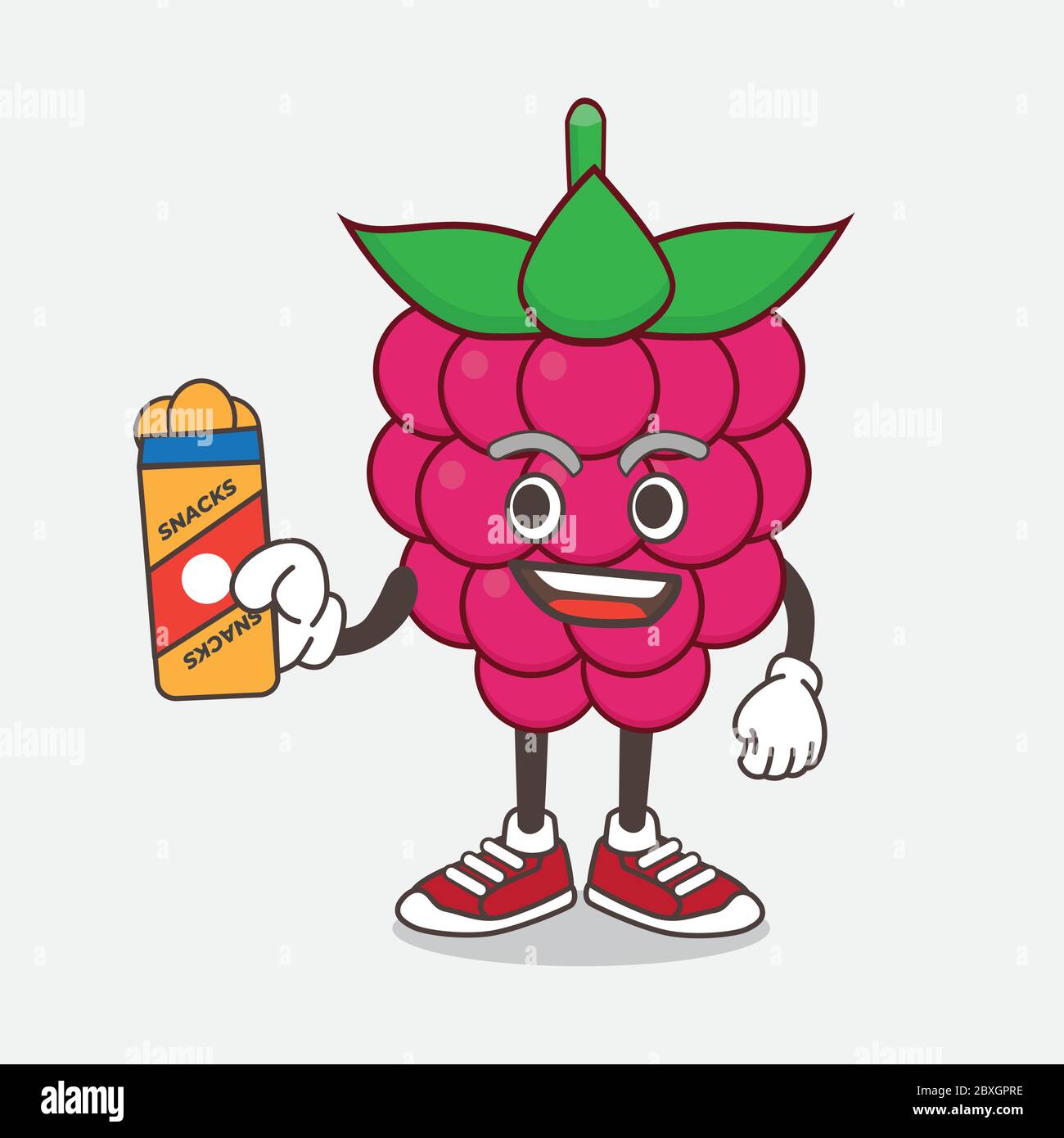 An illustration of Raspberry Fruit cartoon mascot character giving ...