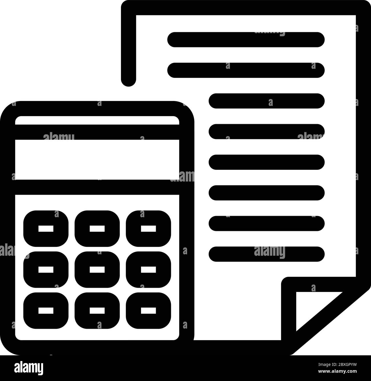 Finance calculator paper icon, outline style Stock Vector Image & Art ...