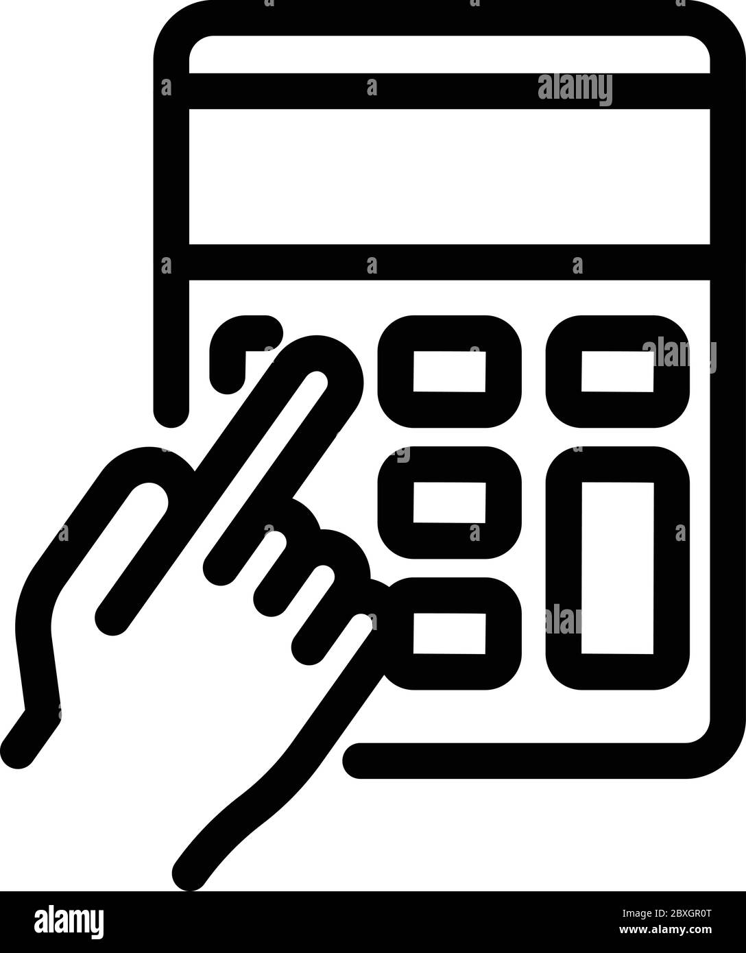Hand using calculator Stock Vector Images - Alamy