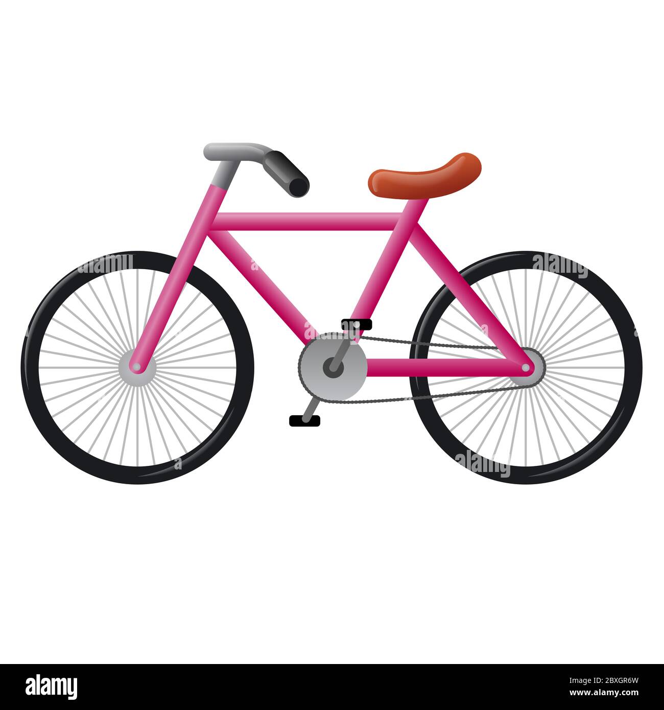 illustration of the pink bicycle icon on the white background Stock ...