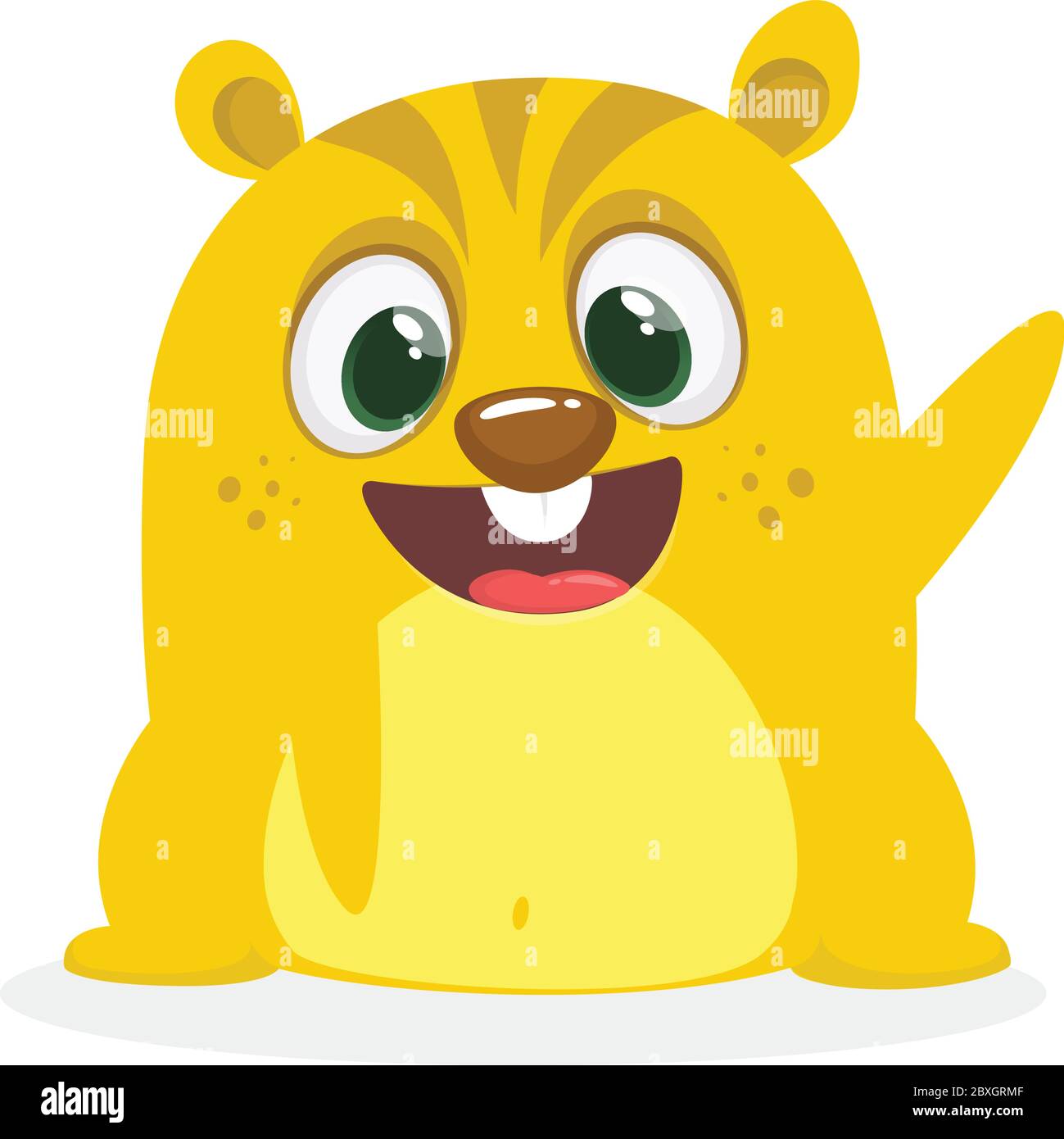 Cartoon chipmunk waving hand isolated on the white background. Vector ...