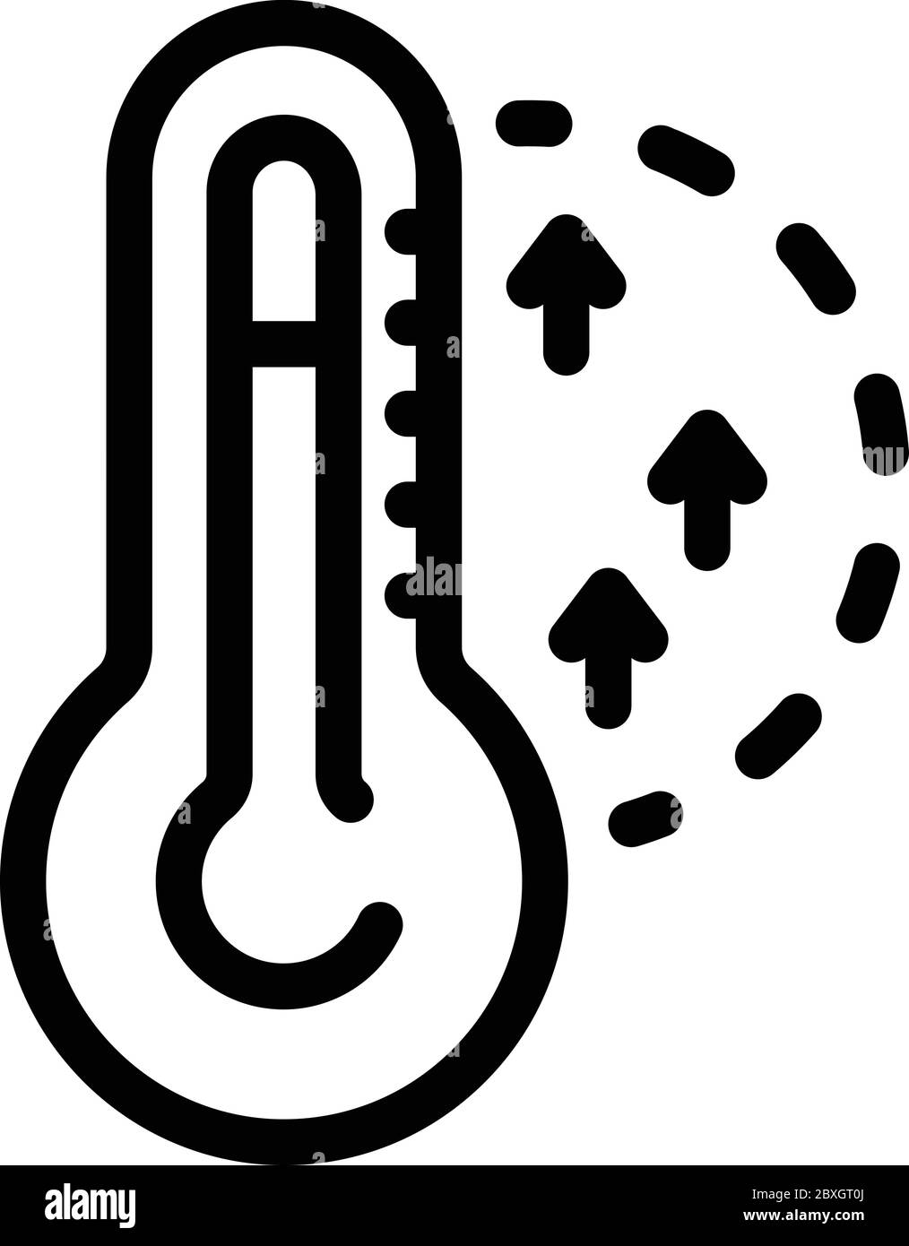 Rise in temperature icon, outline style Stock Vector Image & Art - Alamy