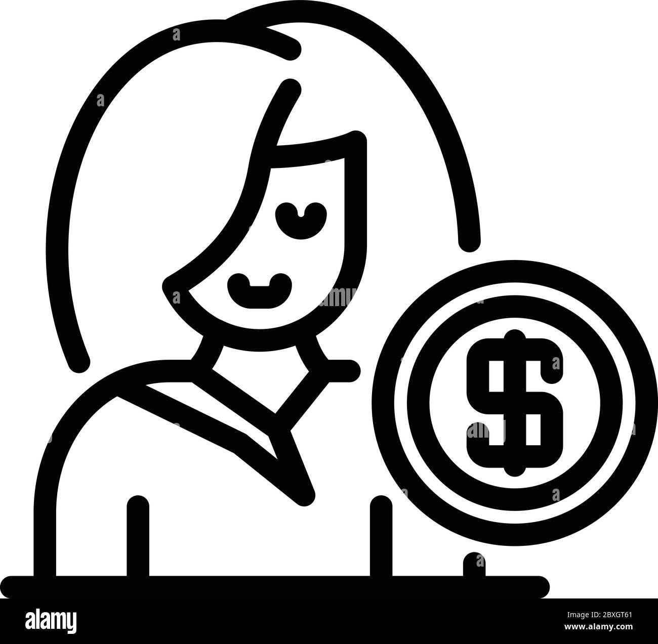 Advisor bank employee icon, outline style Stock Vector Image & Art - Alamy