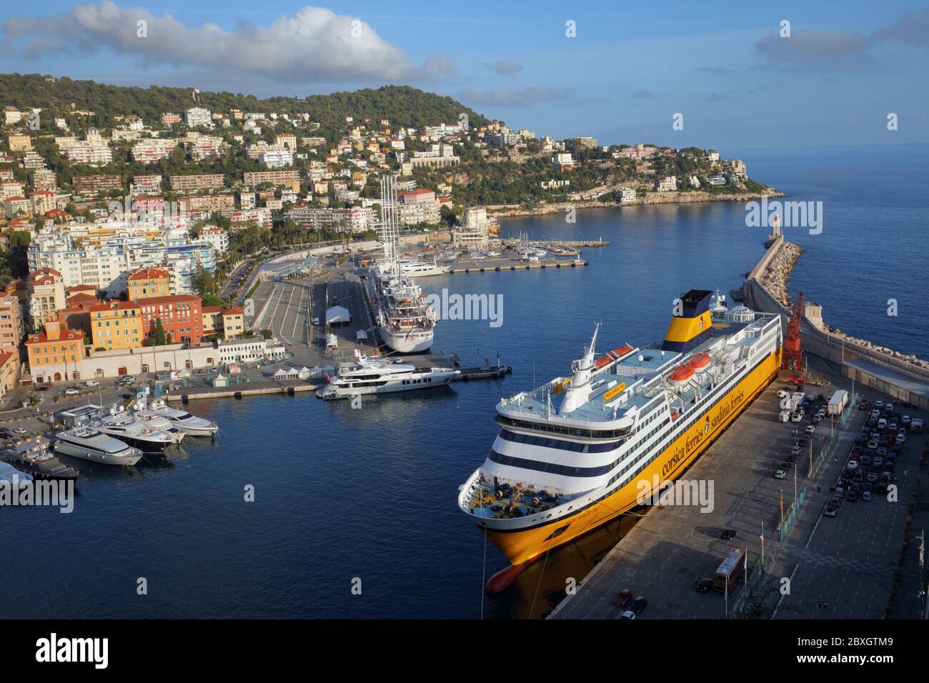 Nice, France - September 27, 2019: Corsica ferries ship in the Lympia ...
