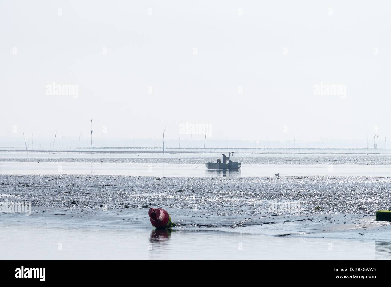 Coastline in zeeuwse village Yerseke with famous oysters and mussels ...