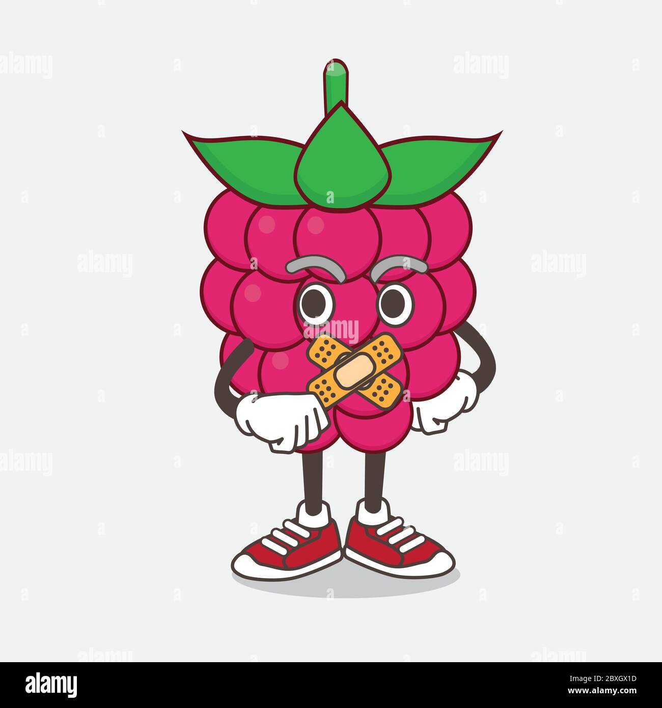 An illustration of Raspberry Fruit cartoon mascot character making a ...