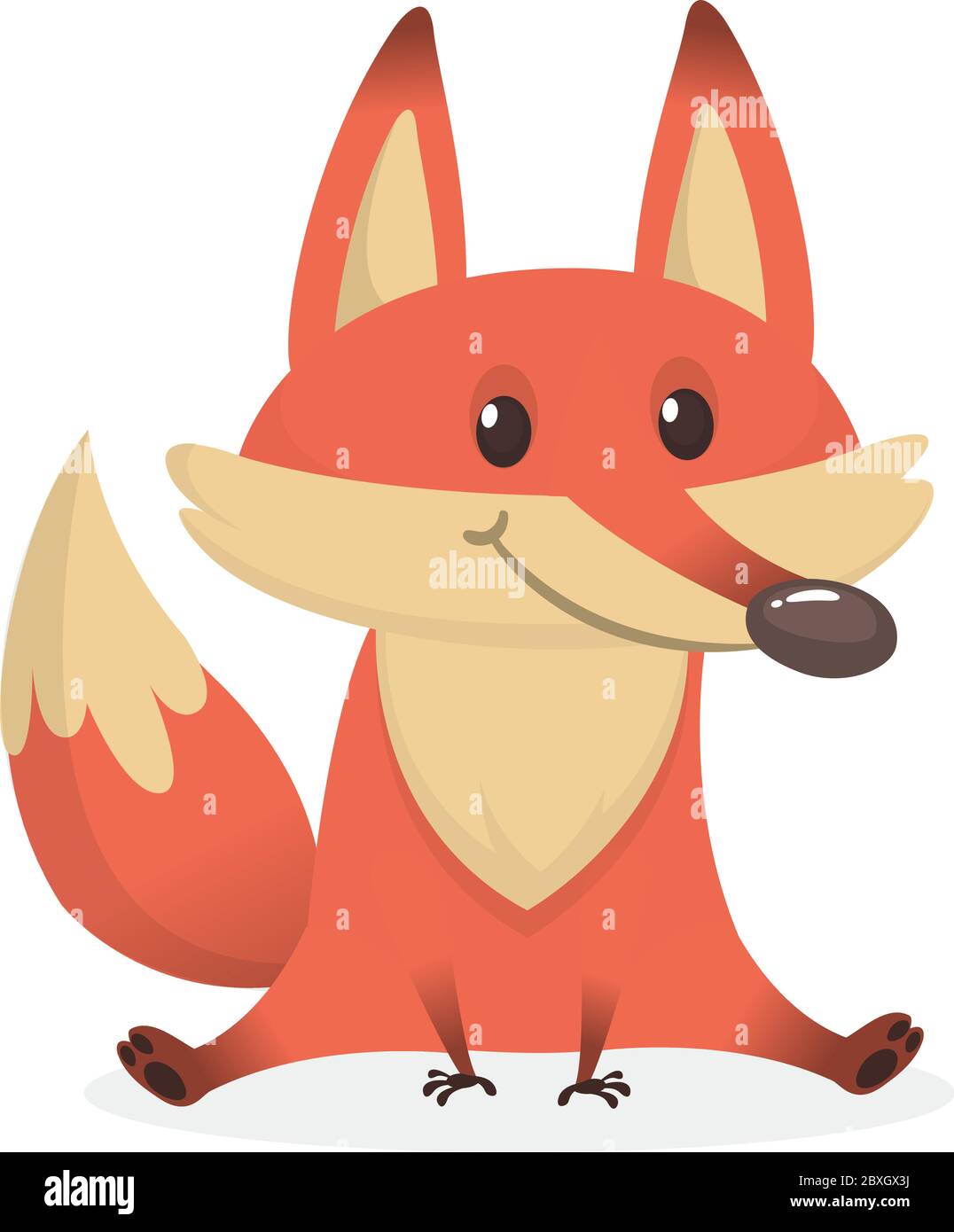 Illustration of cartoon very cute fox. Vector illustration isolated on ...