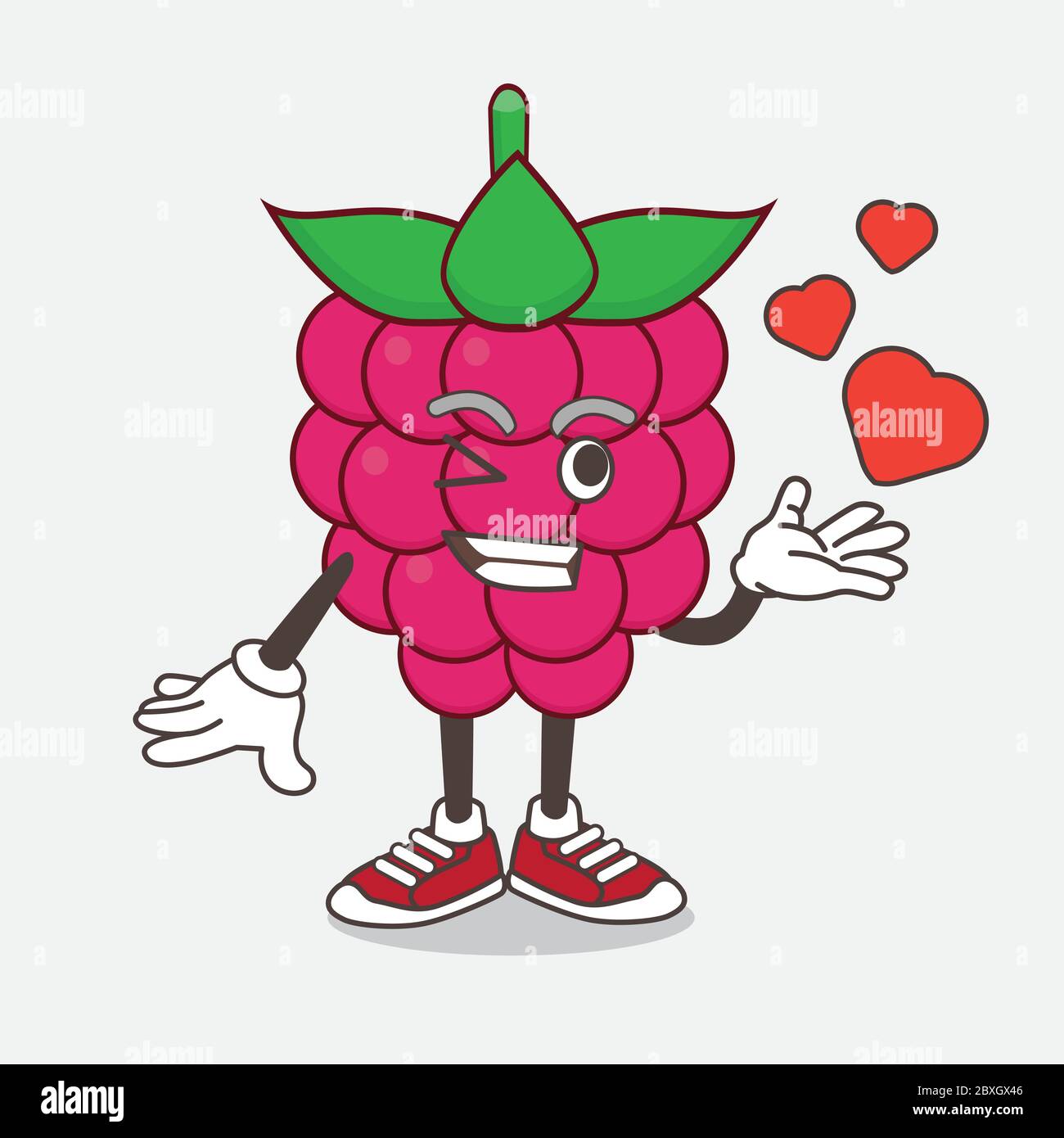 An illustration of Raspberry Fruit cartoon mascot character teasing ...